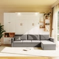 Queen Size Murphy Bed with Built-in Sofa and Storage Shelves, Space ...