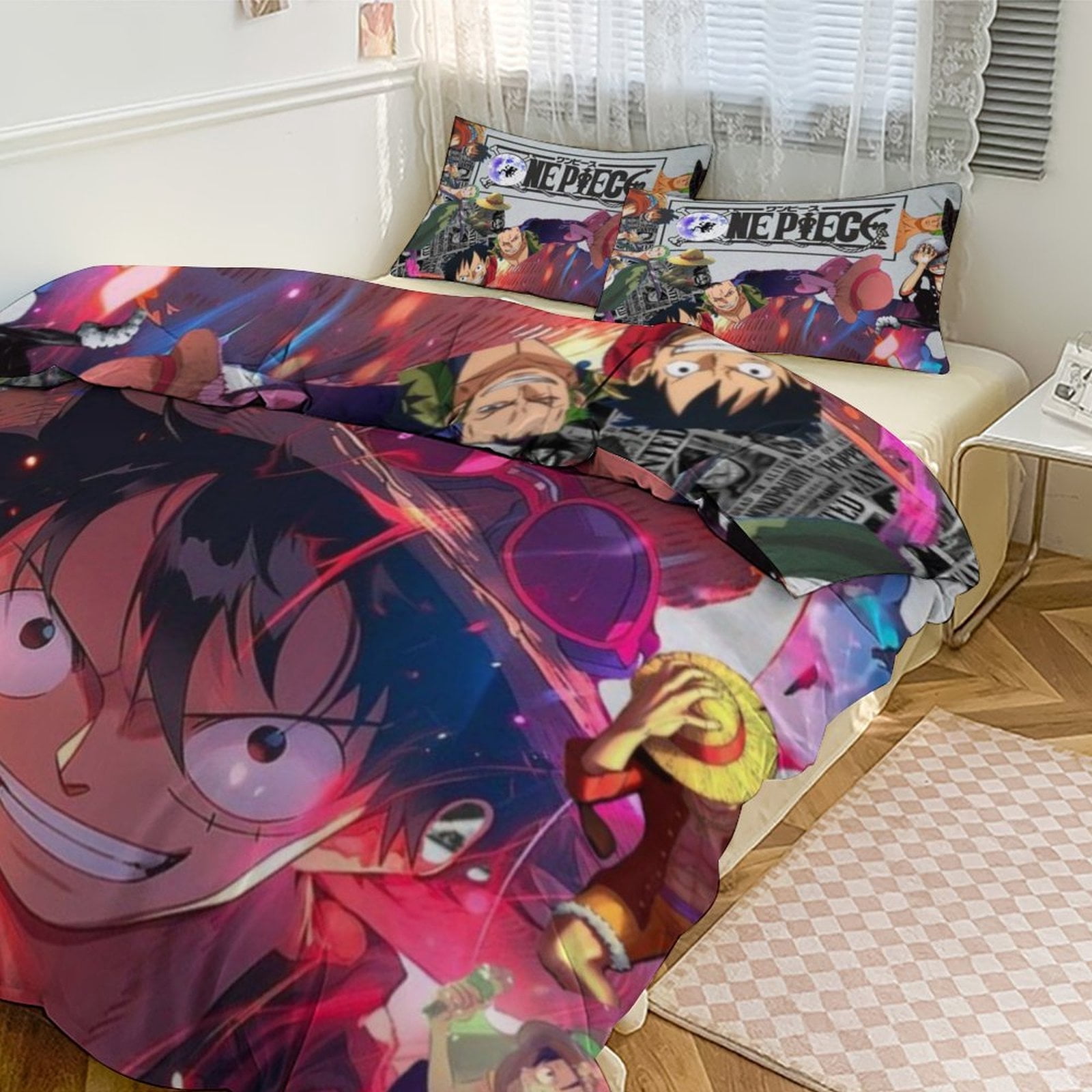 Queen Size One Piece Luffy Bedding Set Anime Bedding Set Contains One ...