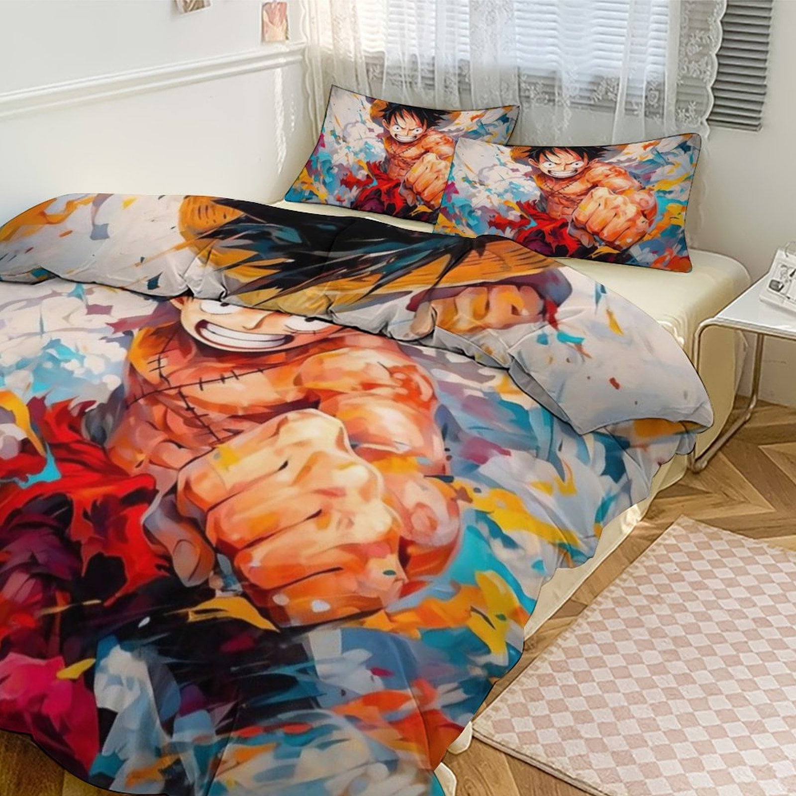 Queen Size One Piece Luffy Bedding Set Anime Bedding Set Contains One ...