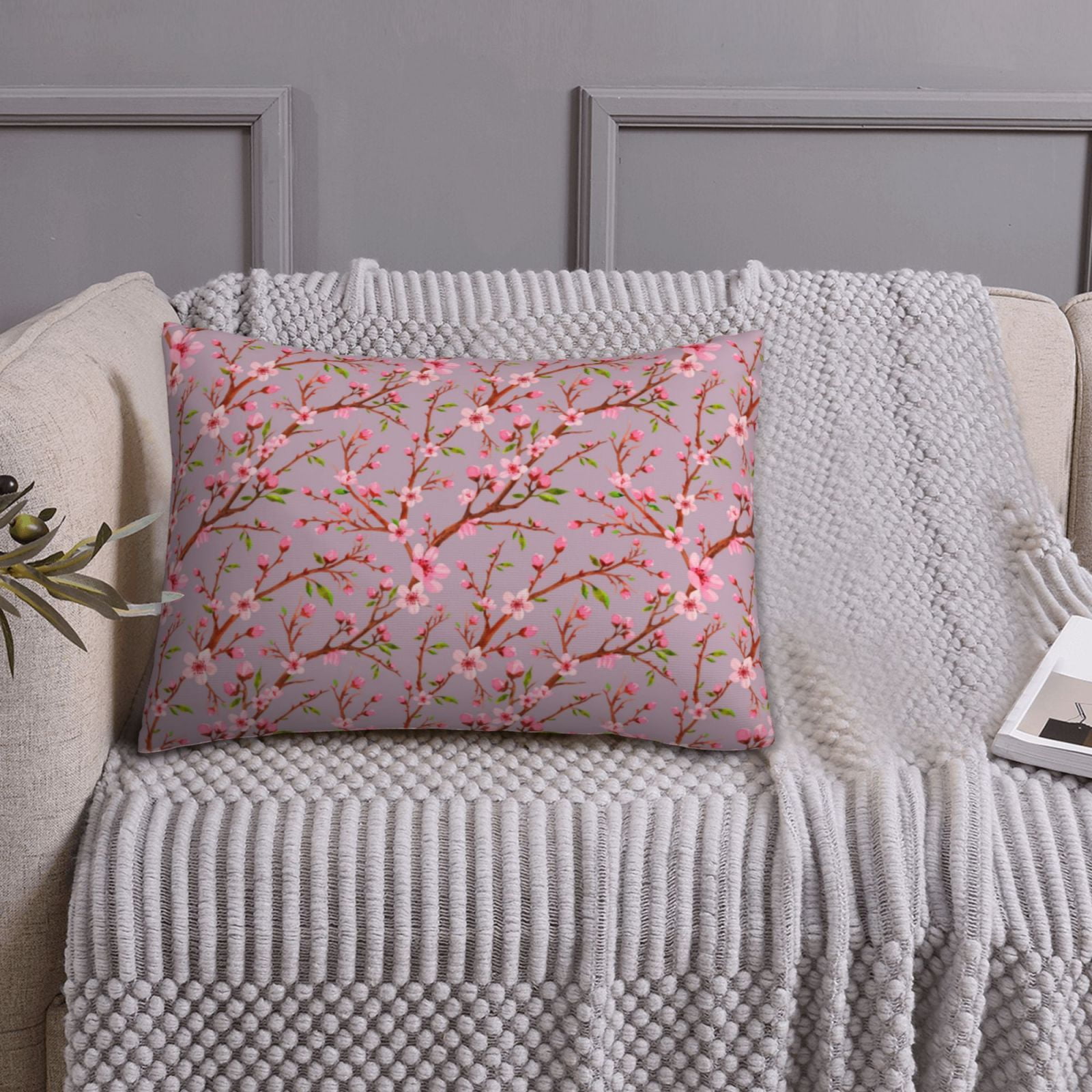 Queen Size Pillows Cases Standard Size 20x26 In - pink berry blossom ...