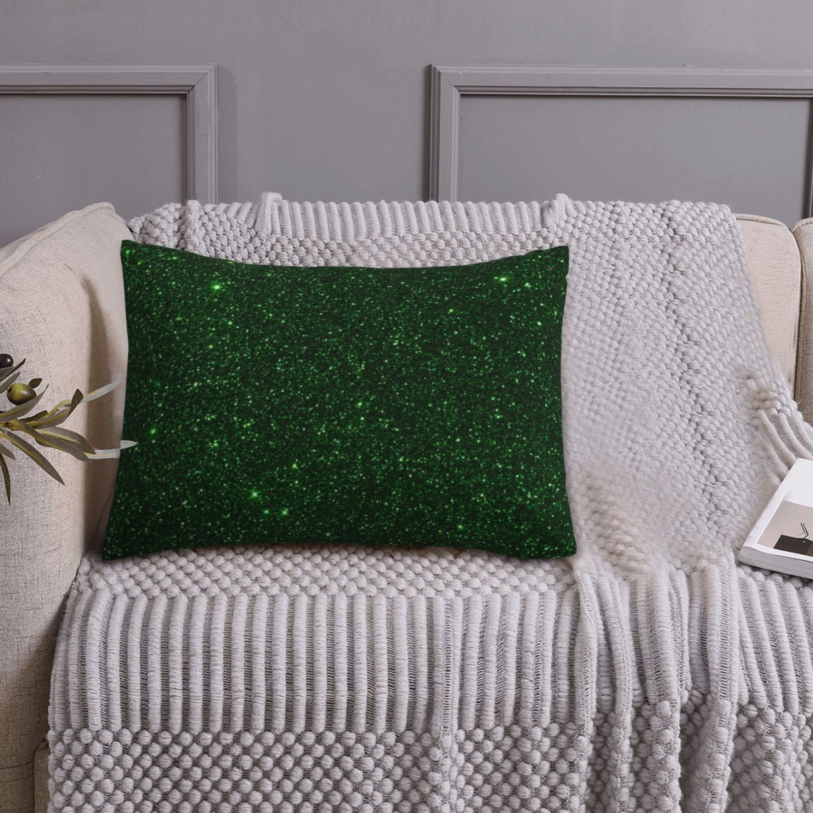Queen Size Pillows Cases Standard Size - Emerald Green Sparkling 20x26 ...