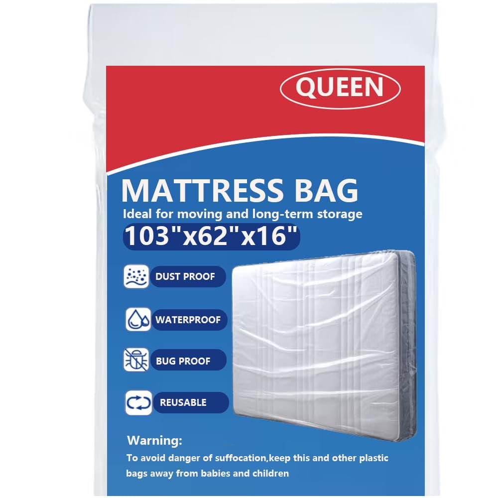 Thickened Plastic Mattress Bag for Queen Bed, Moving Storage Dustproof ...