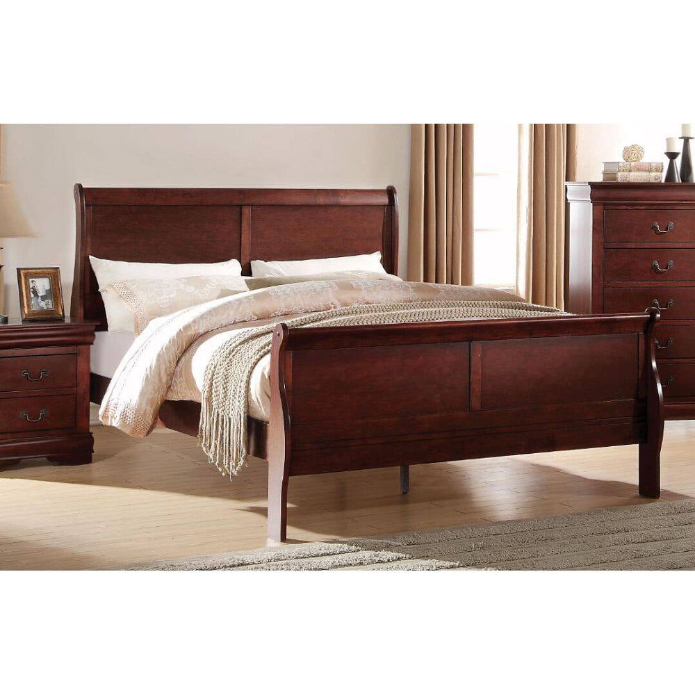Queen Size Platform Bed Frame, Solid Wood Platform Bed with Headboard ...
