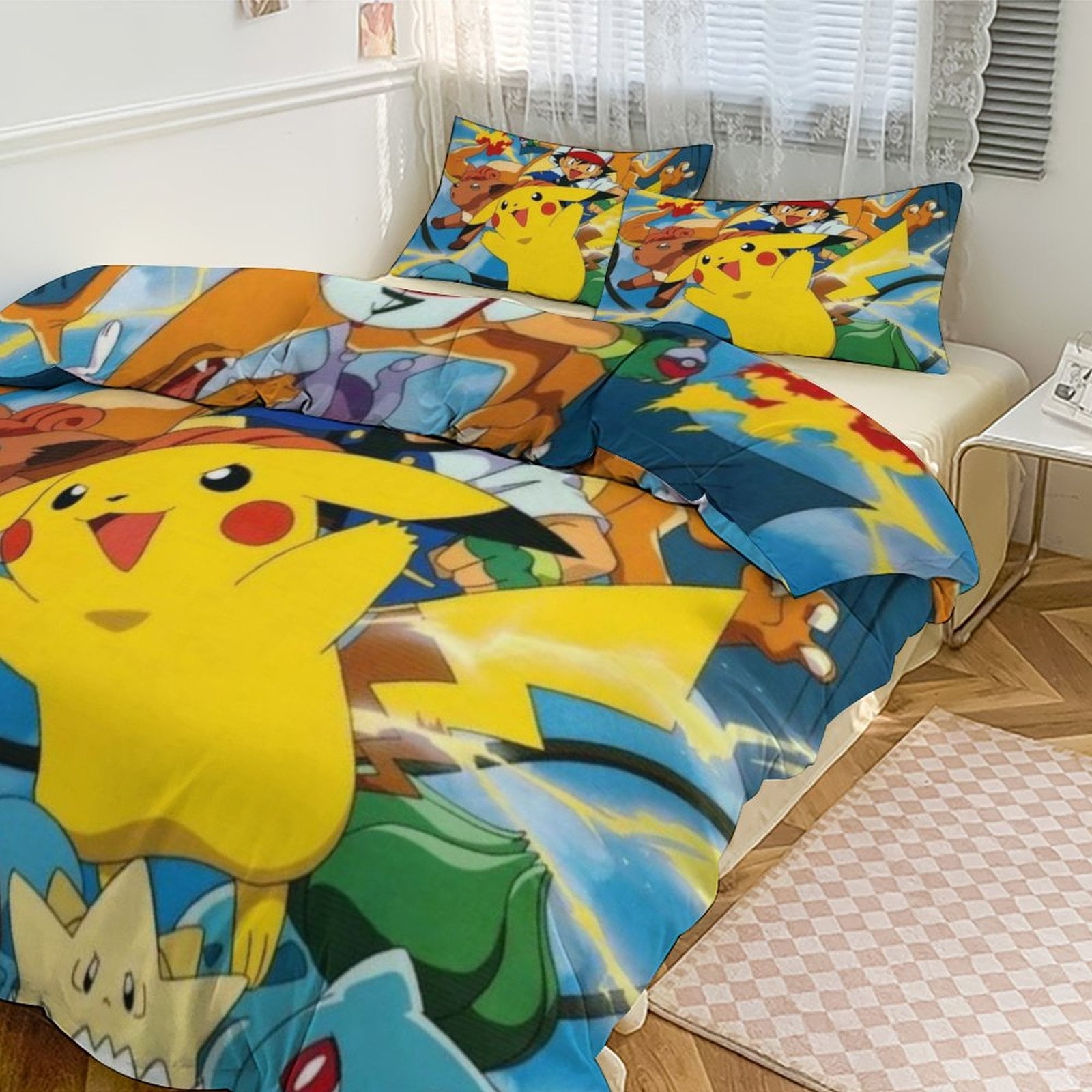Queen Size Pokemon Bedding Set for Kids Contains One Duvet Cover and ...