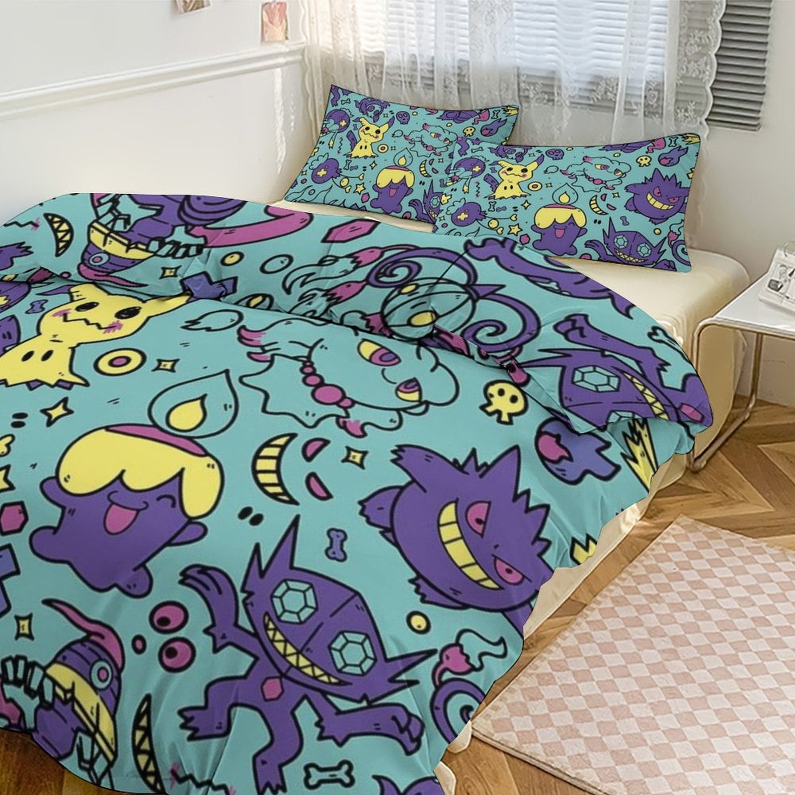 Queen Size Pokemon Bedding Set for Kids Contains One Duvet Cover and ...