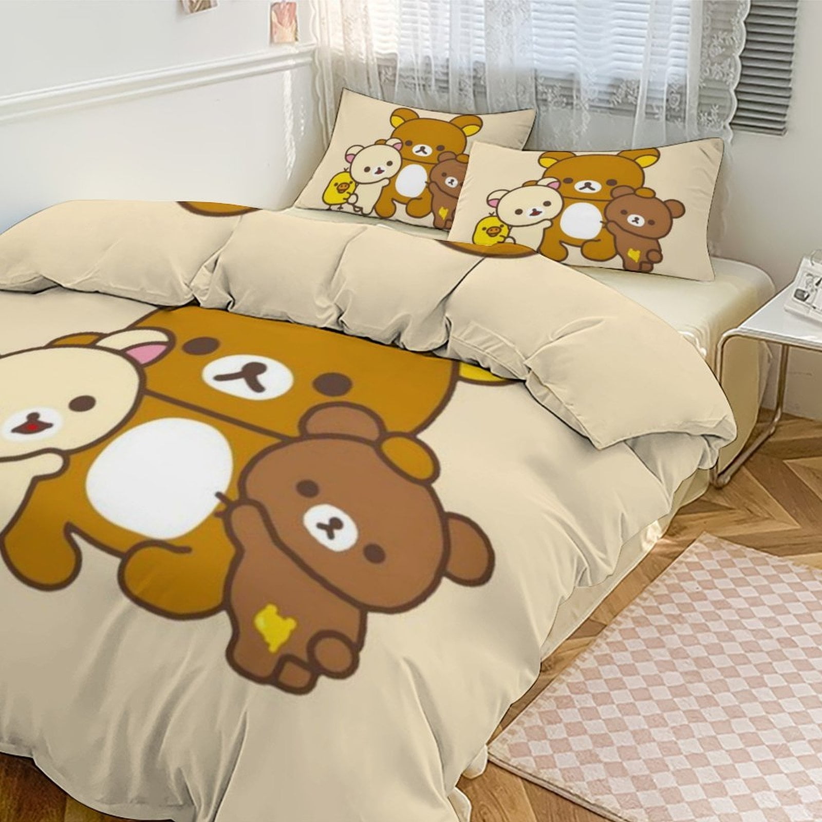 Queen Size Rilakkuma Bedding Set for Kids Contains One Duvet Cover and ...