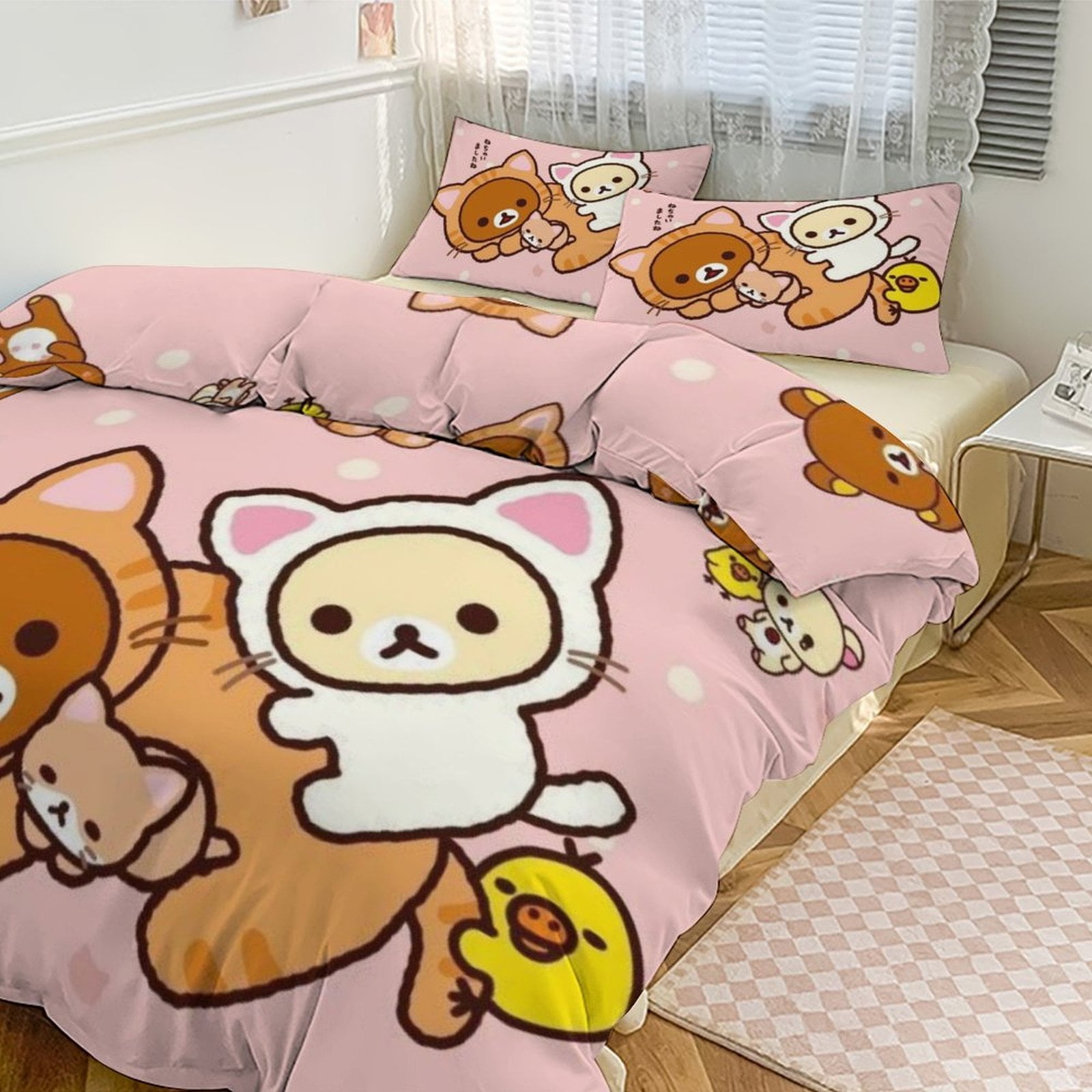 Queen Size Rilakkuma Bedding Set for Kids Contains One Duvet Cover and ...