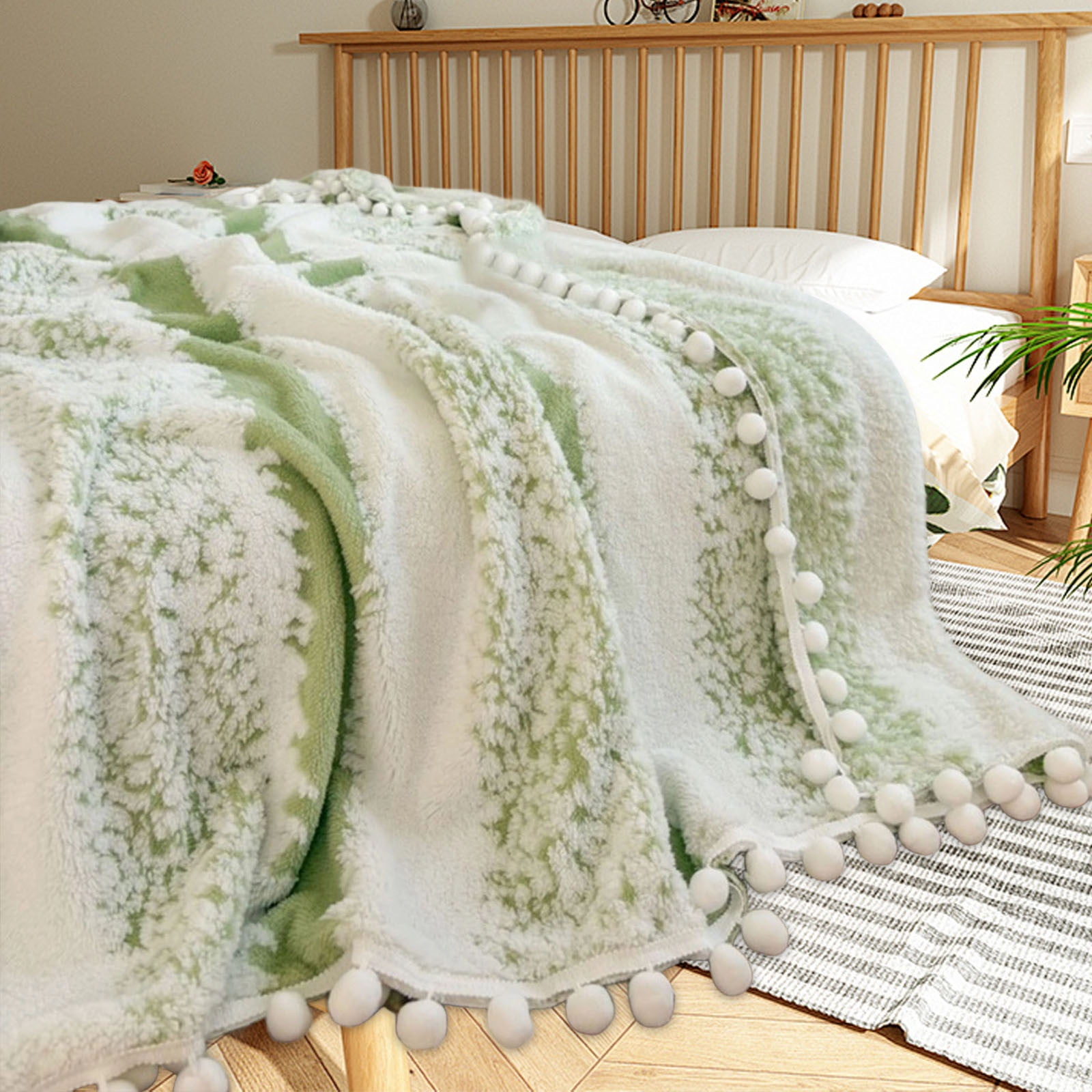 Queen Size Soft Warm Fleece Bed Blanket,Boho Plush Couch Blanket ...