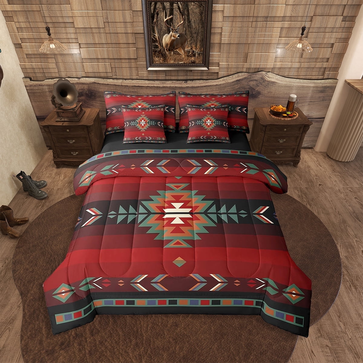 Erosebridal 7 Piece Queen Size Southwestern Bedding Set,Bohemian Aztec ...