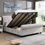 Queen Size Storage Bed With Hydraulic Lift And Comfortable Headboard ...