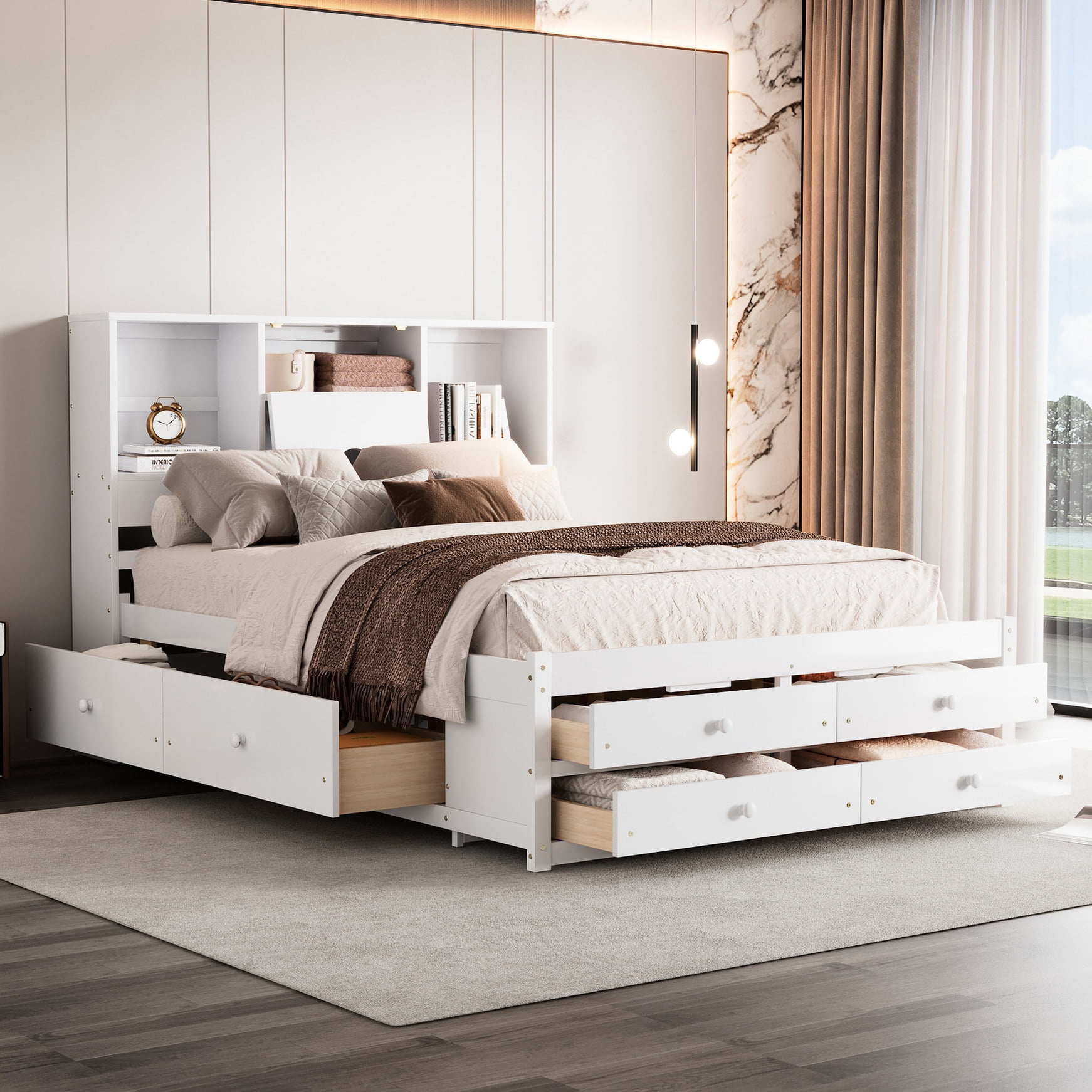 Queen Size - Storage for Personal Items - Bedroom Privacy - Durable ...