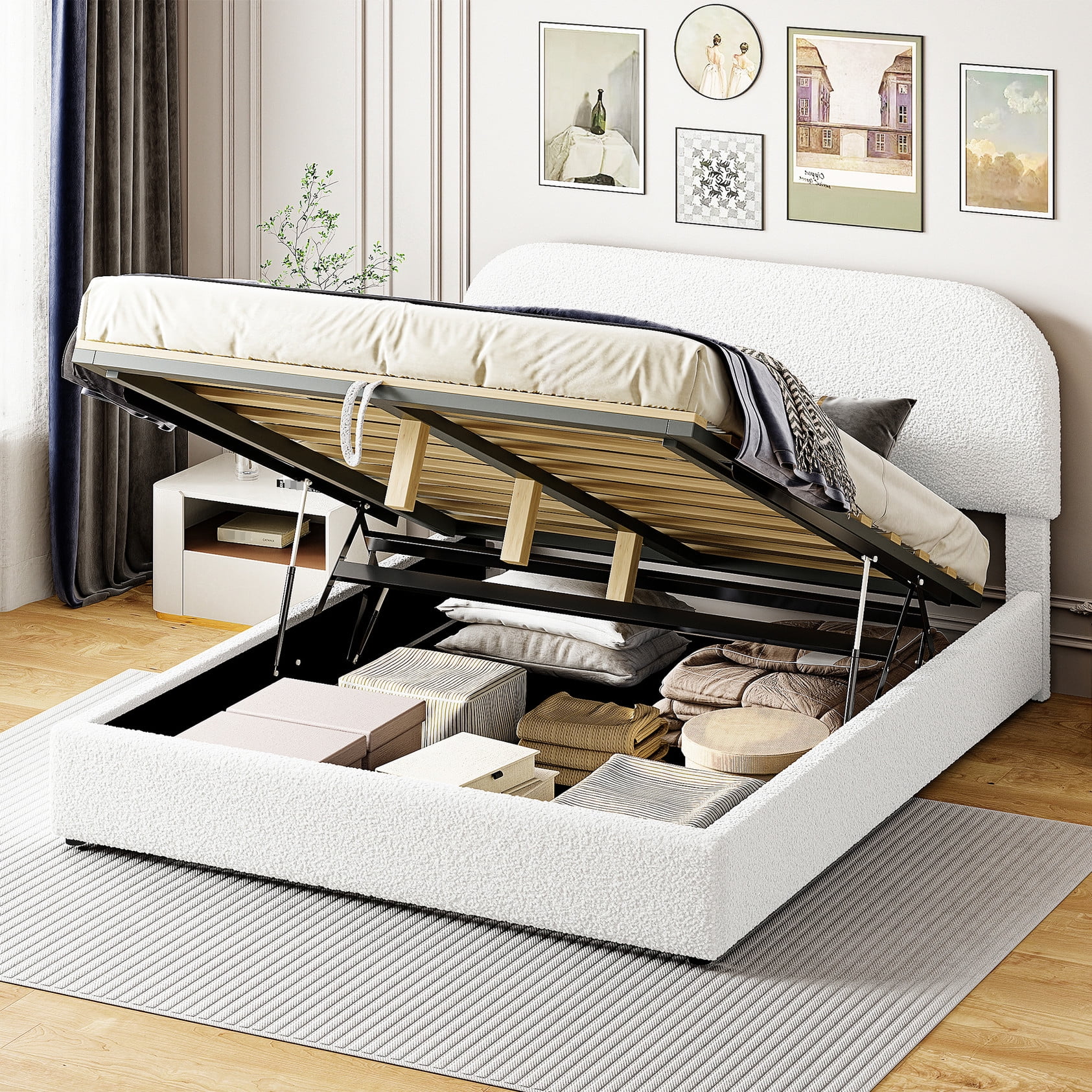 Queen Size Teddy Bed with Curved Design / Stable Structure for Safe ...