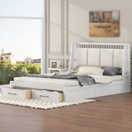 Zinus Amelia 41" Wood Platform Bed Frame with Upholstered Headboard ...