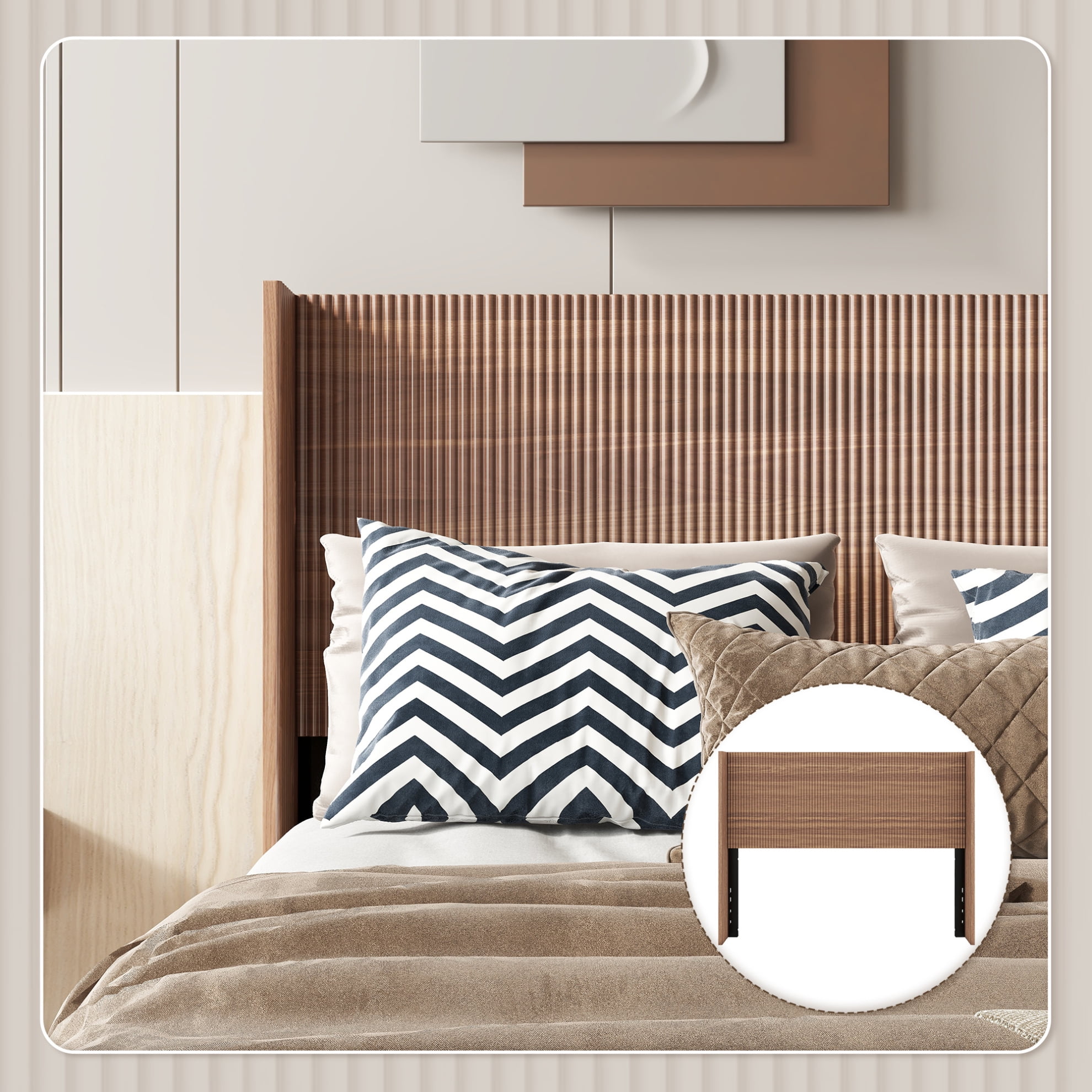 Queen Size Wooden Headboard,62.1 Inch Headboard Only, Modern Farmhouse ...
