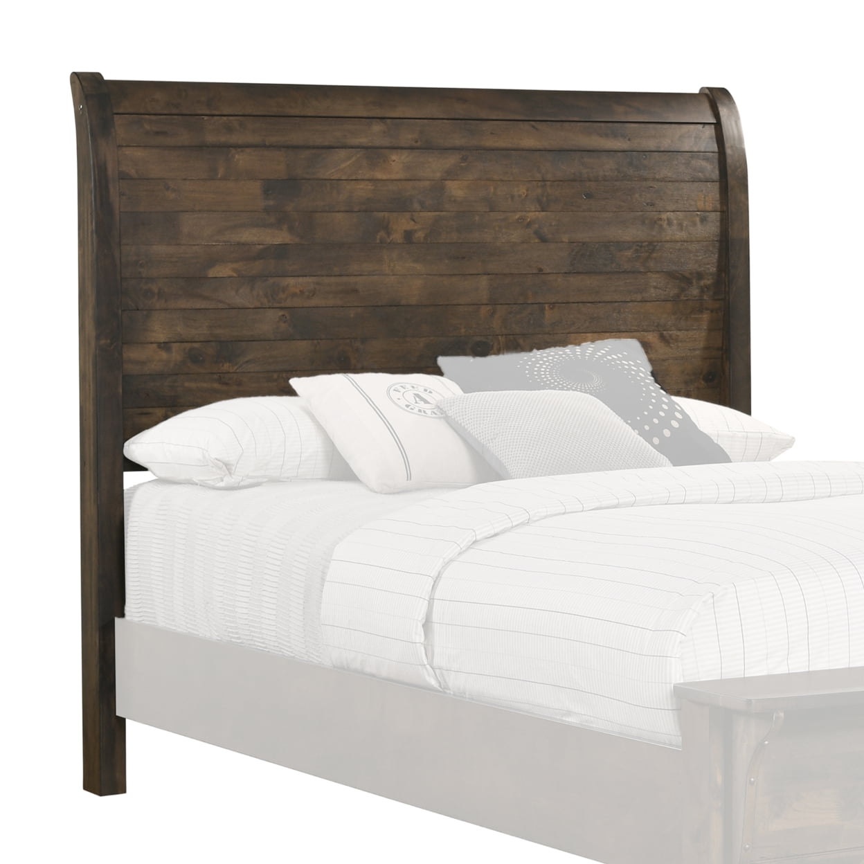 Queen Size Wooden Sleigh Headboard with Paneled Details Brown - Saltoro ...