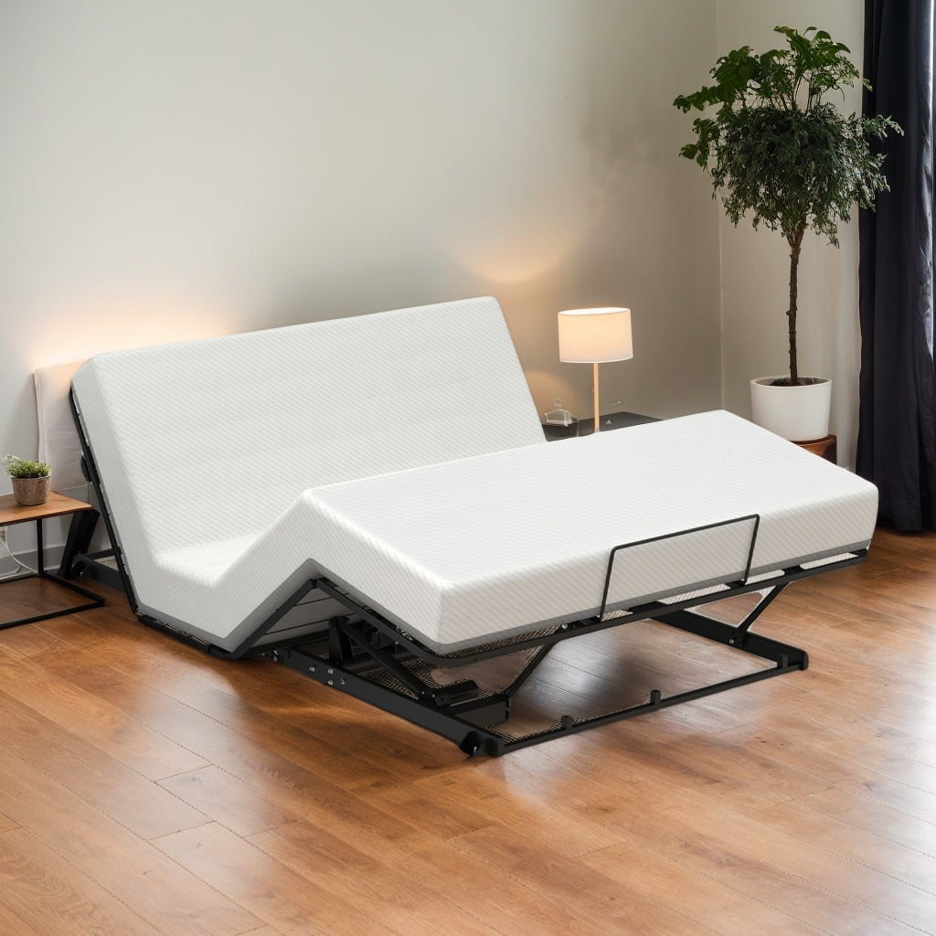 Queen Size Zero-Clearance Adjustable Bed Frame with Dual USB A+C ports ...