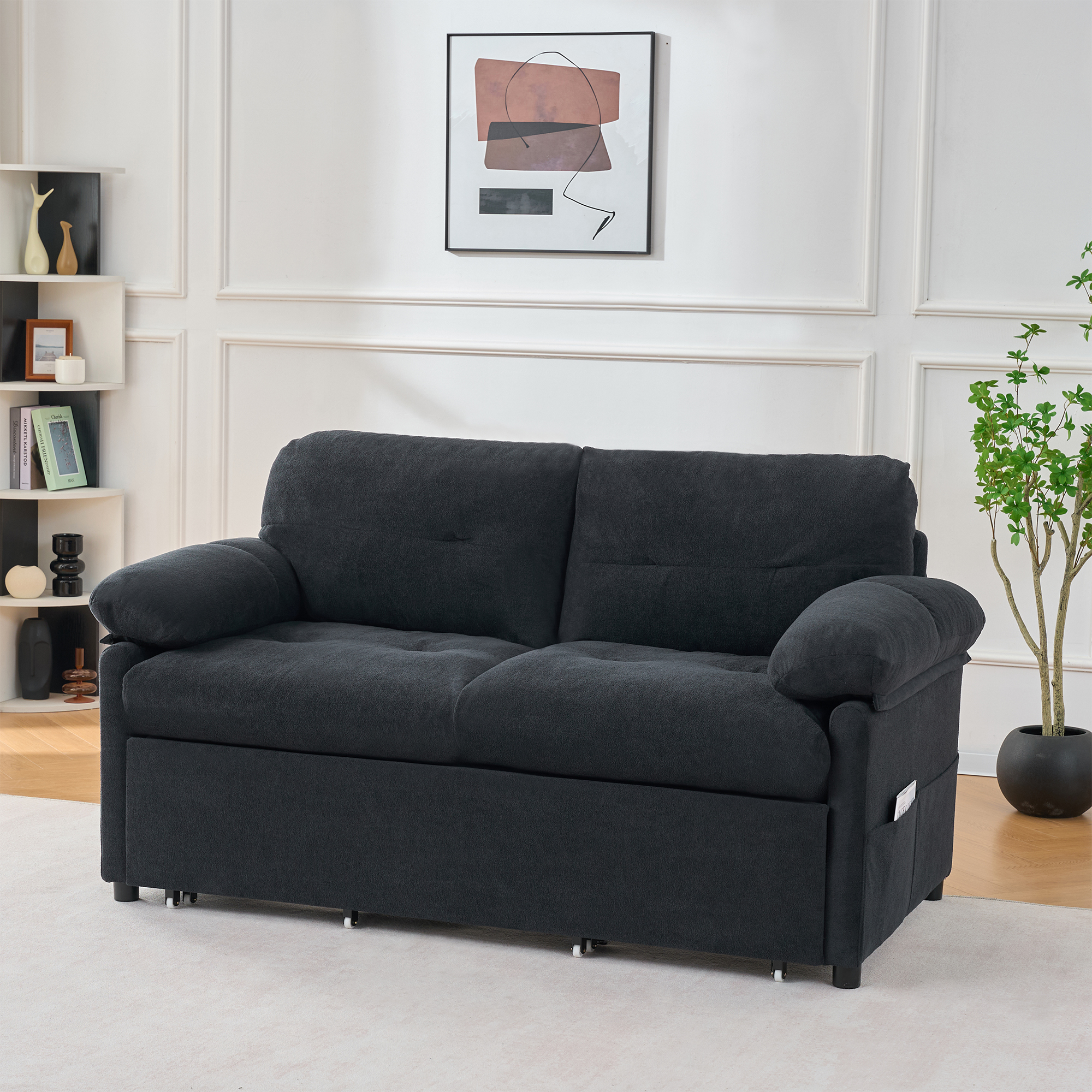 Queen Sleeper Sofa, 3-in-1 Convertible Pull Out Sofa Bed with Storage ...