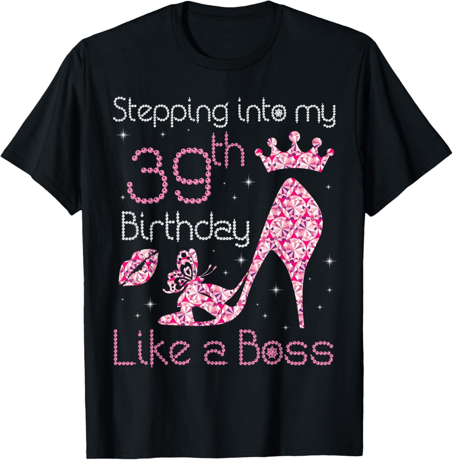 Queen Stepping Into My 39th Birthday Like A Boss Born 1982 T-Shirt - Walmart.com