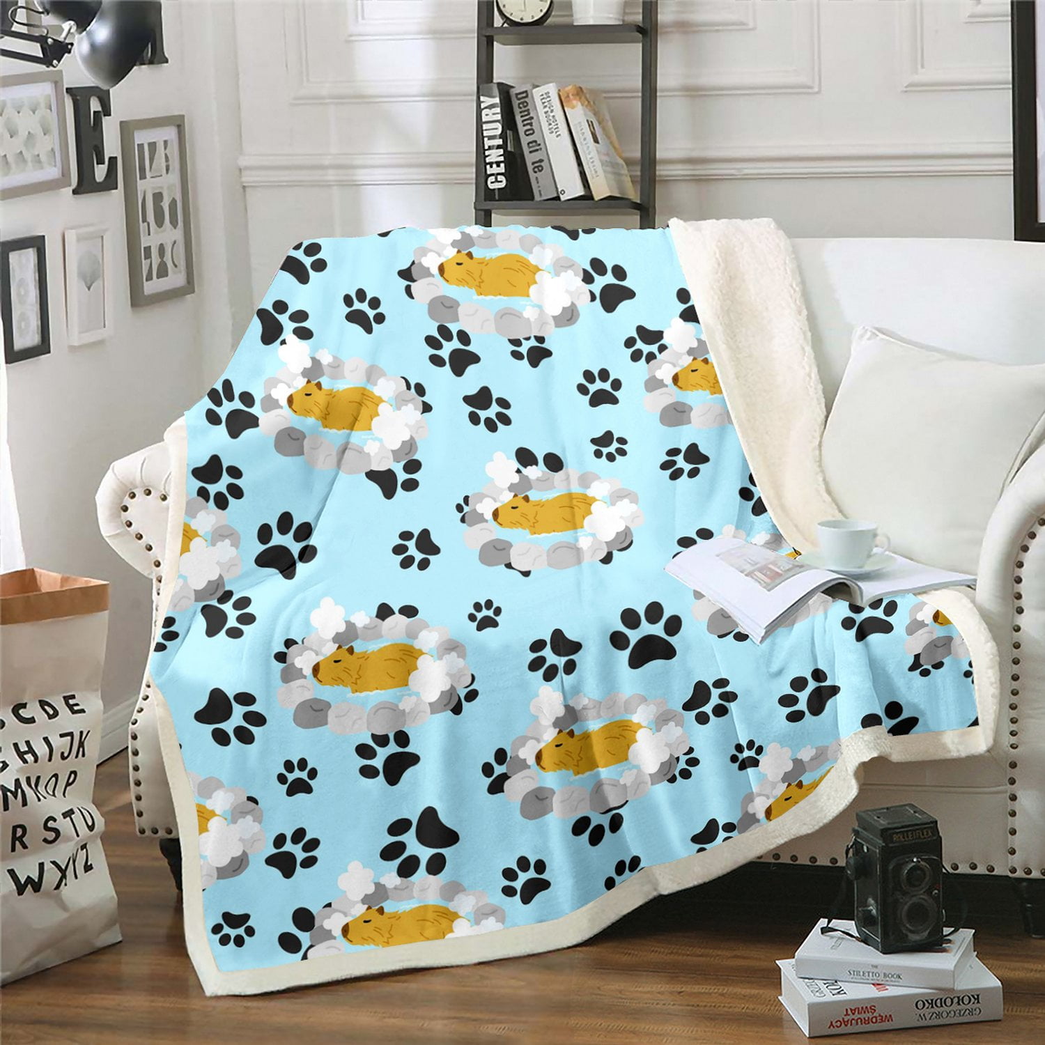Queen Throw Blanket Capybara Blanket Cartoon Capybara Fleece Blanket ...