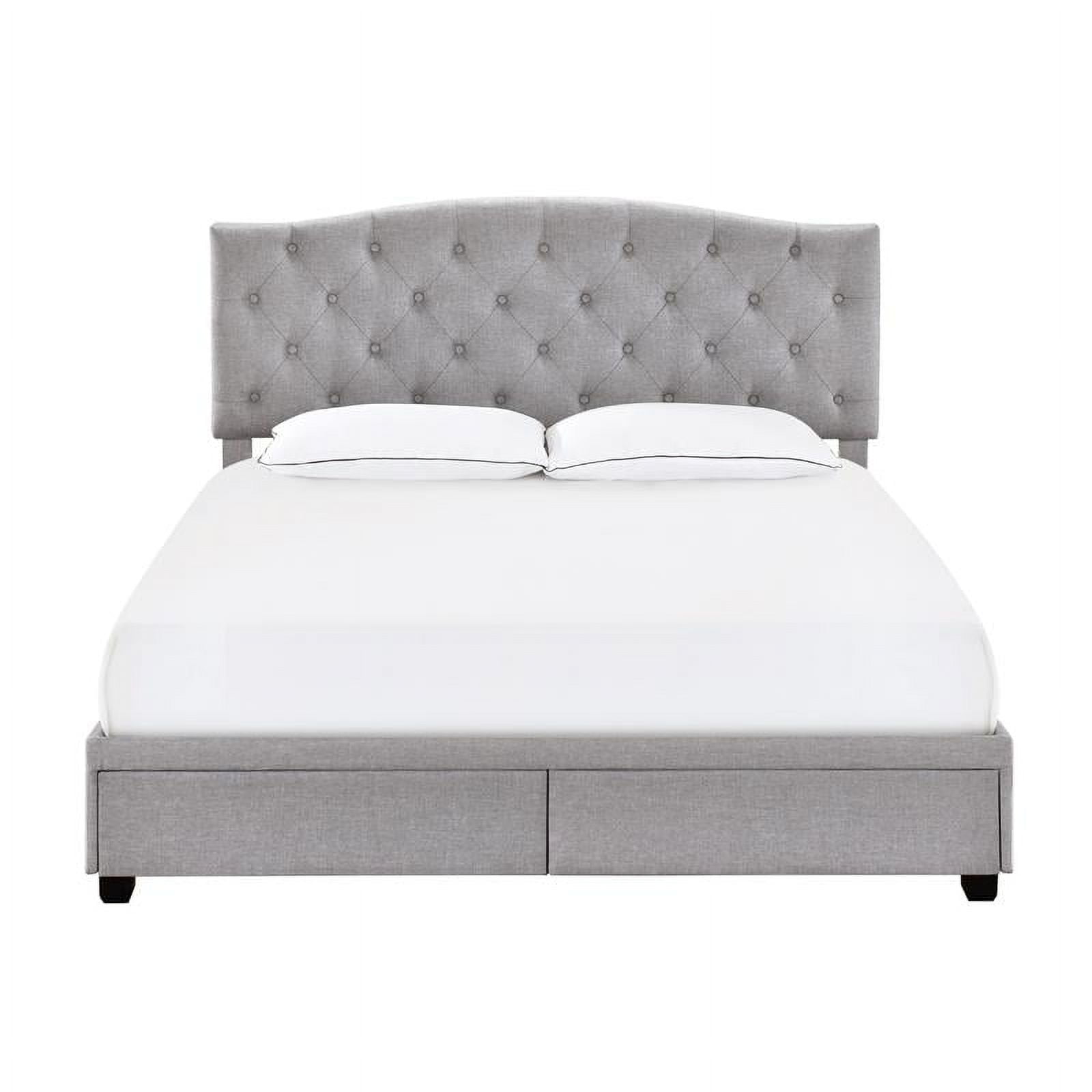 Queen Tufted Storage Bed in Glacier Gray - Walmart.com