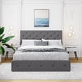 Queen Upholstered Platform Bed Frame with a Hydraulic Storage System ...