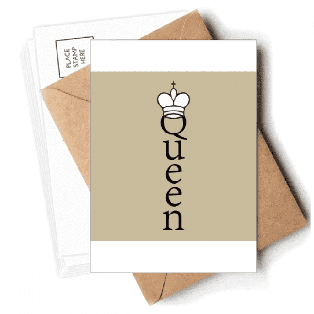 Queen White Word Chess Game Postcards Envelopes Blank Note Cards ...