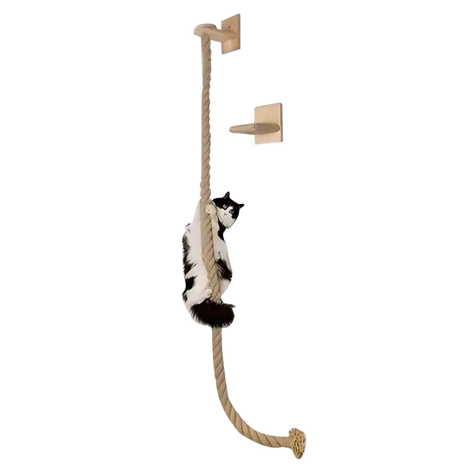 Queen.Y Cat Climbing Rope Wall Mounted Cat Rope Climber for Indoor ...