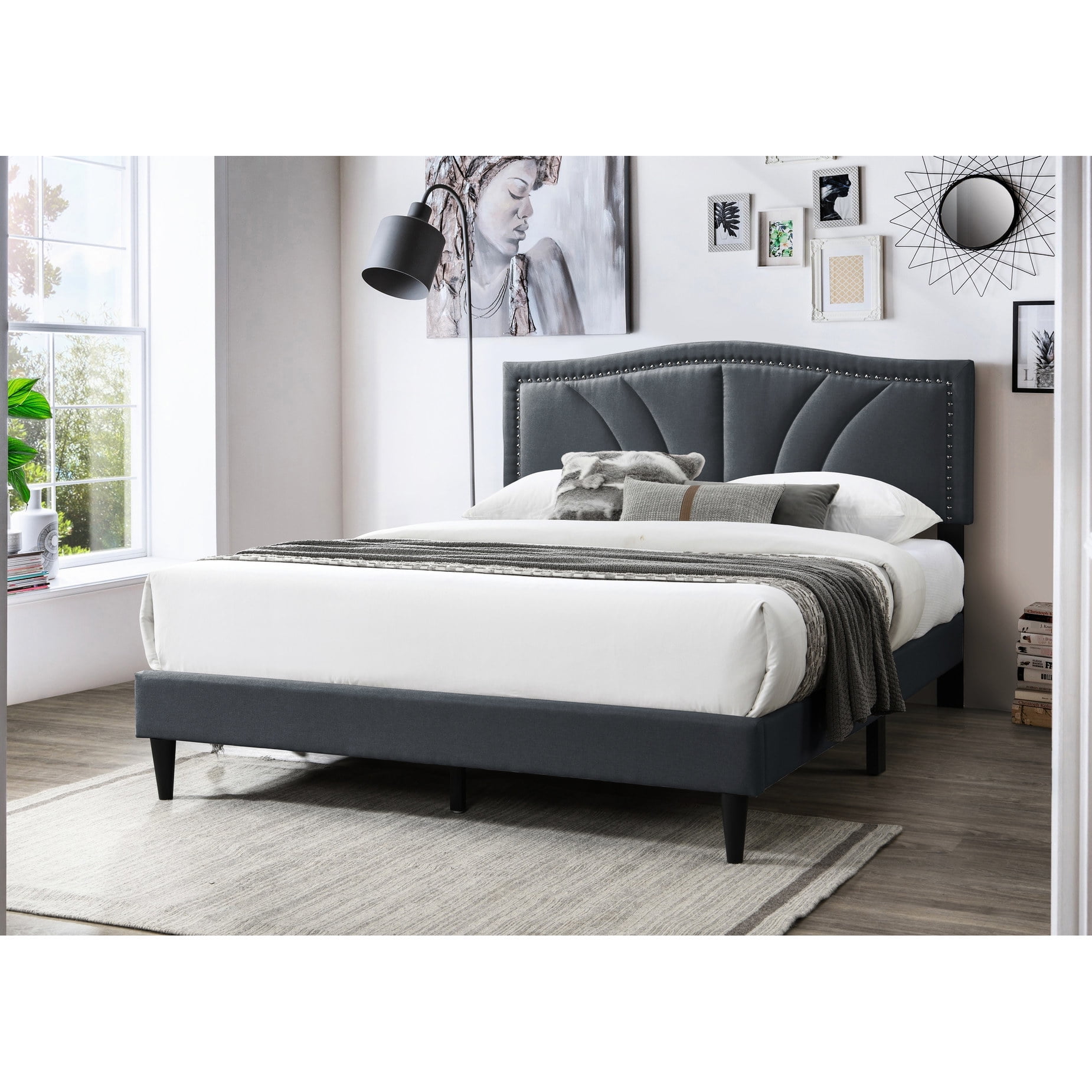 Queen bed, sloped curve, modern design - Create a sophisticated bedroom ...