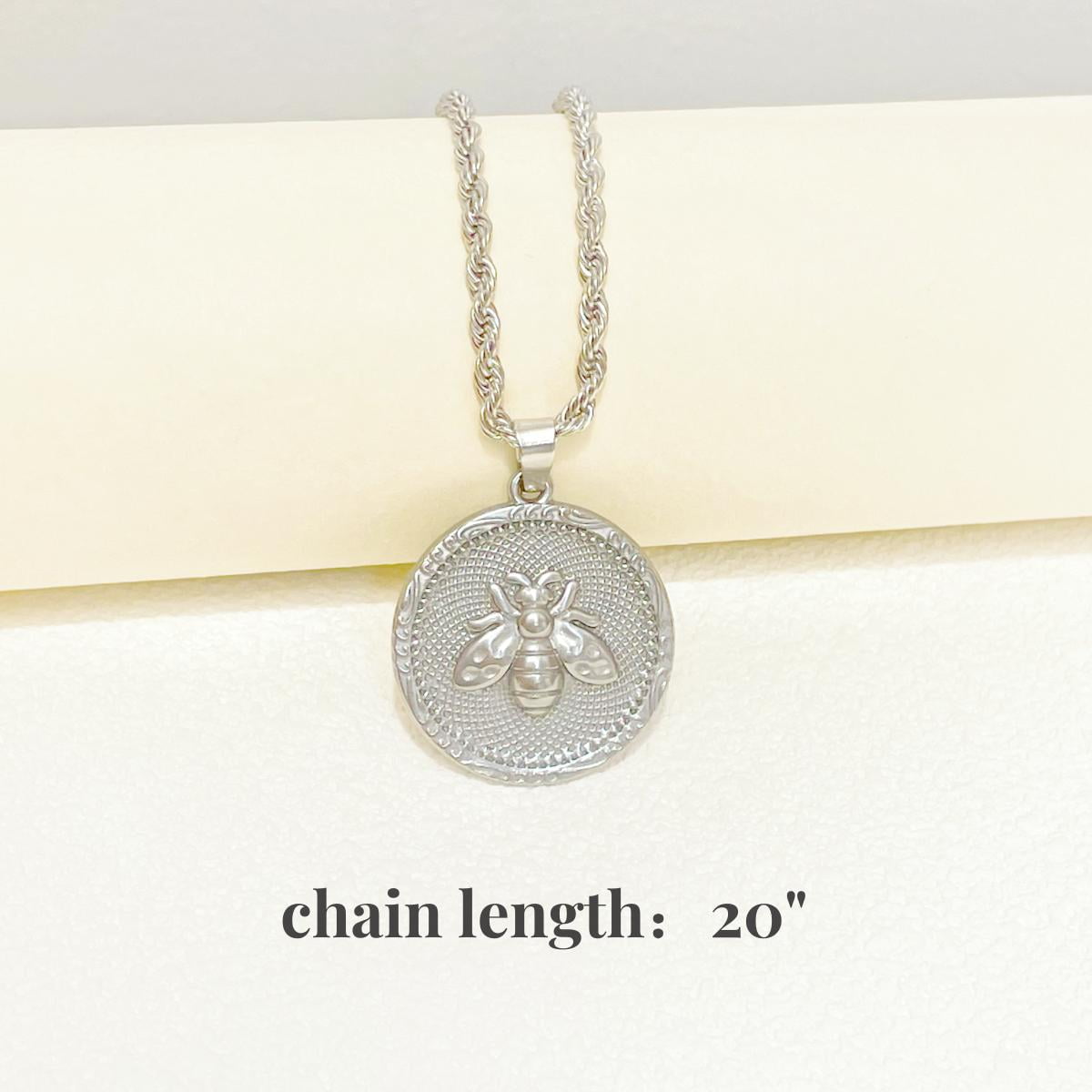 Queen bee pendent necklace with Twist Rope Chain, bumblebee necklace ...