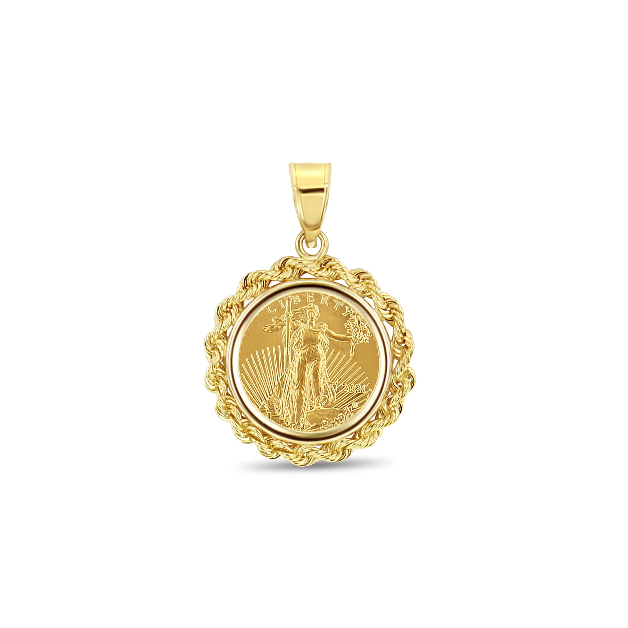 Queen of Gemz American Eagle Lady Liberty Medallion with Rope Bezel, 20 ...