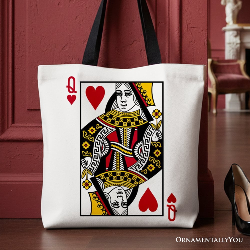 Queen of Hearts Crown Canvas Tote Bag, Royal Retro Valentine Gift Bag ...