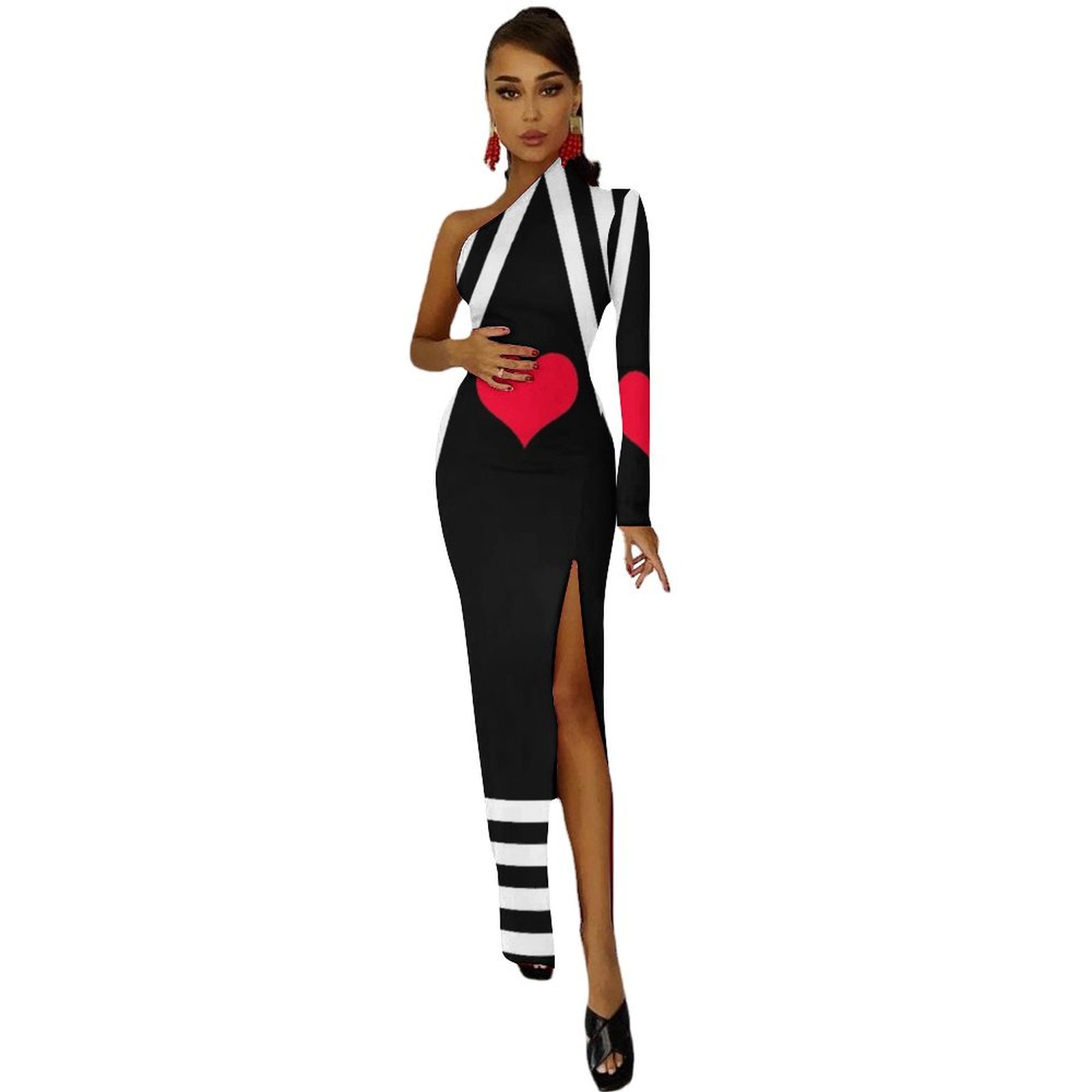 Queen of Hearts Half Dleeve Split Dress dresses for woman Woman ...