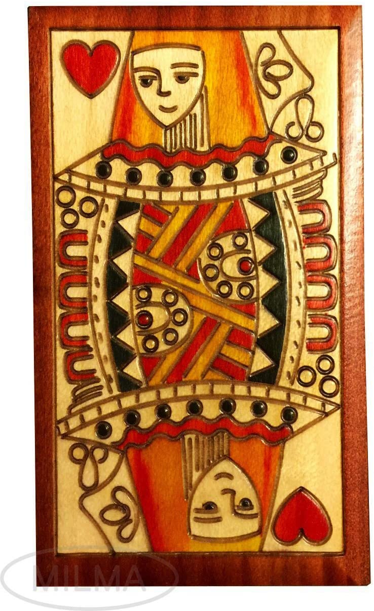Queen of Hearts Playing Cards Box Handmade Wood Playing Card Storage ...