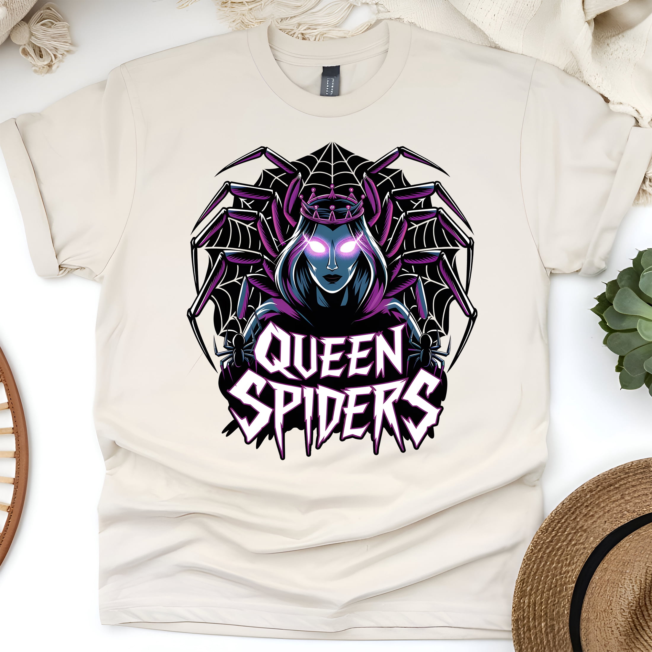 Queen of Spiders Shirt, Dark Fantasy Spider Queen Halloween Tee ...