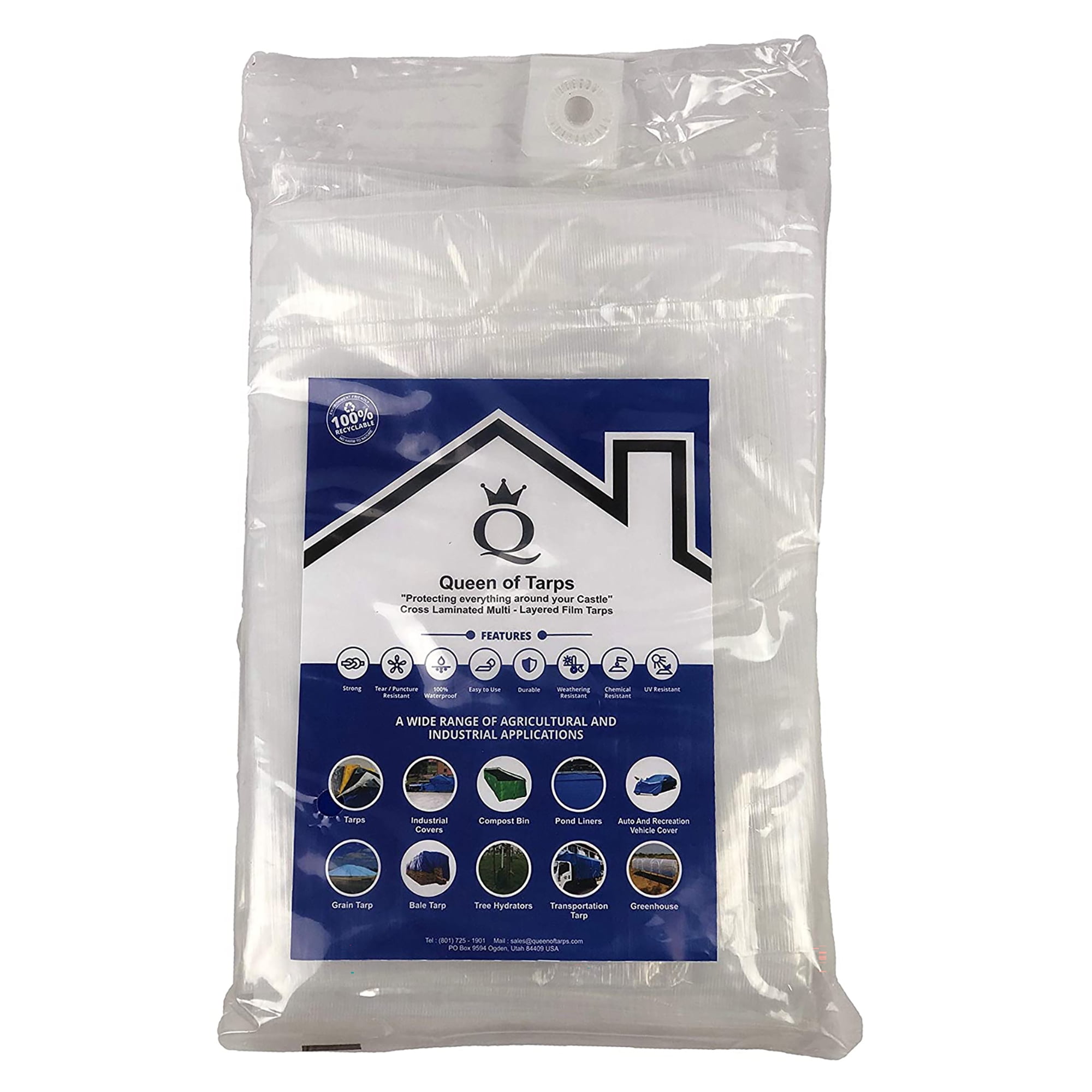 Queen of Tarps 12 x 16 Ft Heavy Duty All Purpose Plastic Tarp ...