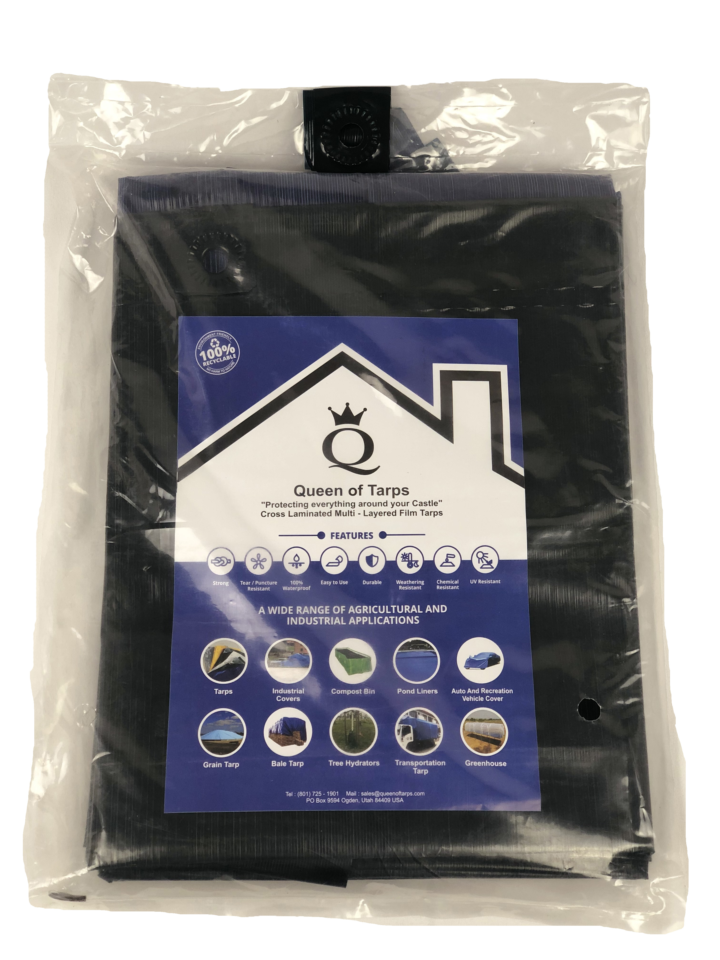 Queen of Tarps 20x25 Heavy Duty Blue/Green Polymer Tarp - Walmart.com