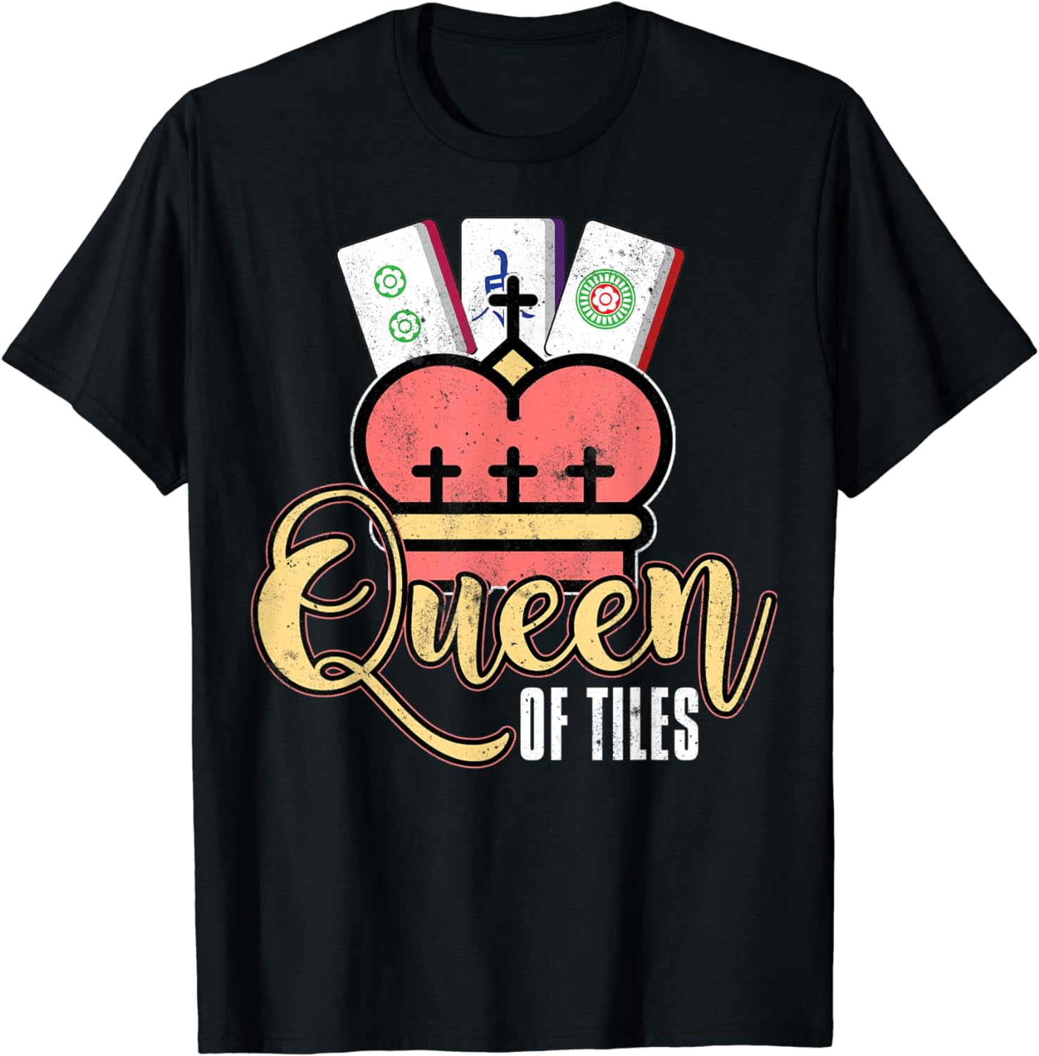 Queen of Tiles Mahjong for Women T-Shirt - Walmart.com