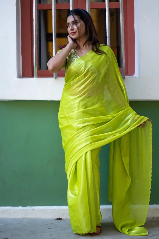 Queen of Wales Organza Saree - Walmart.com