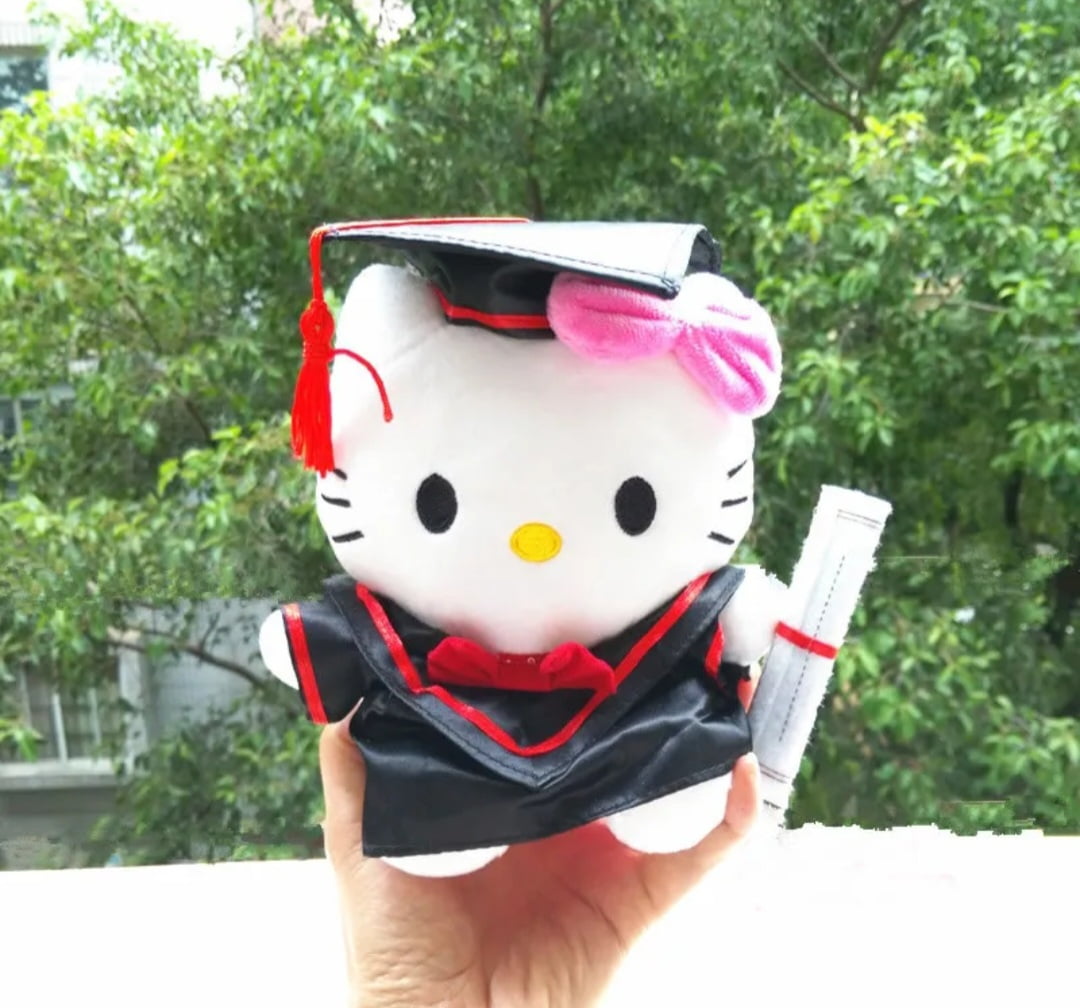 "Sanrio Hello Kitty 9"" Graduation Plushie in Cap Gown, Stuffed Doll ...