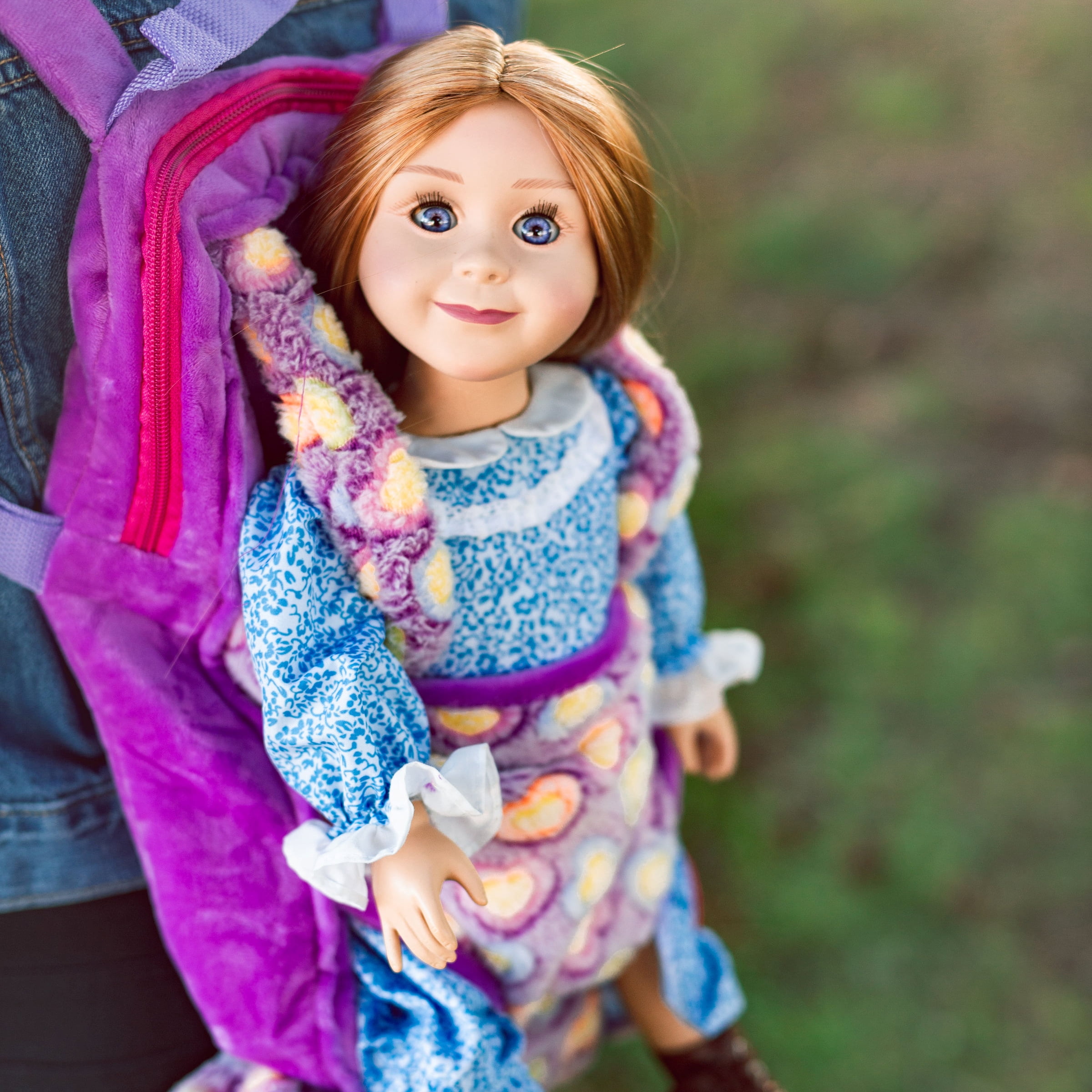 The Queen's Treasures Baby Doll Backpack Carrier & Sleeping Bag, Purple ...