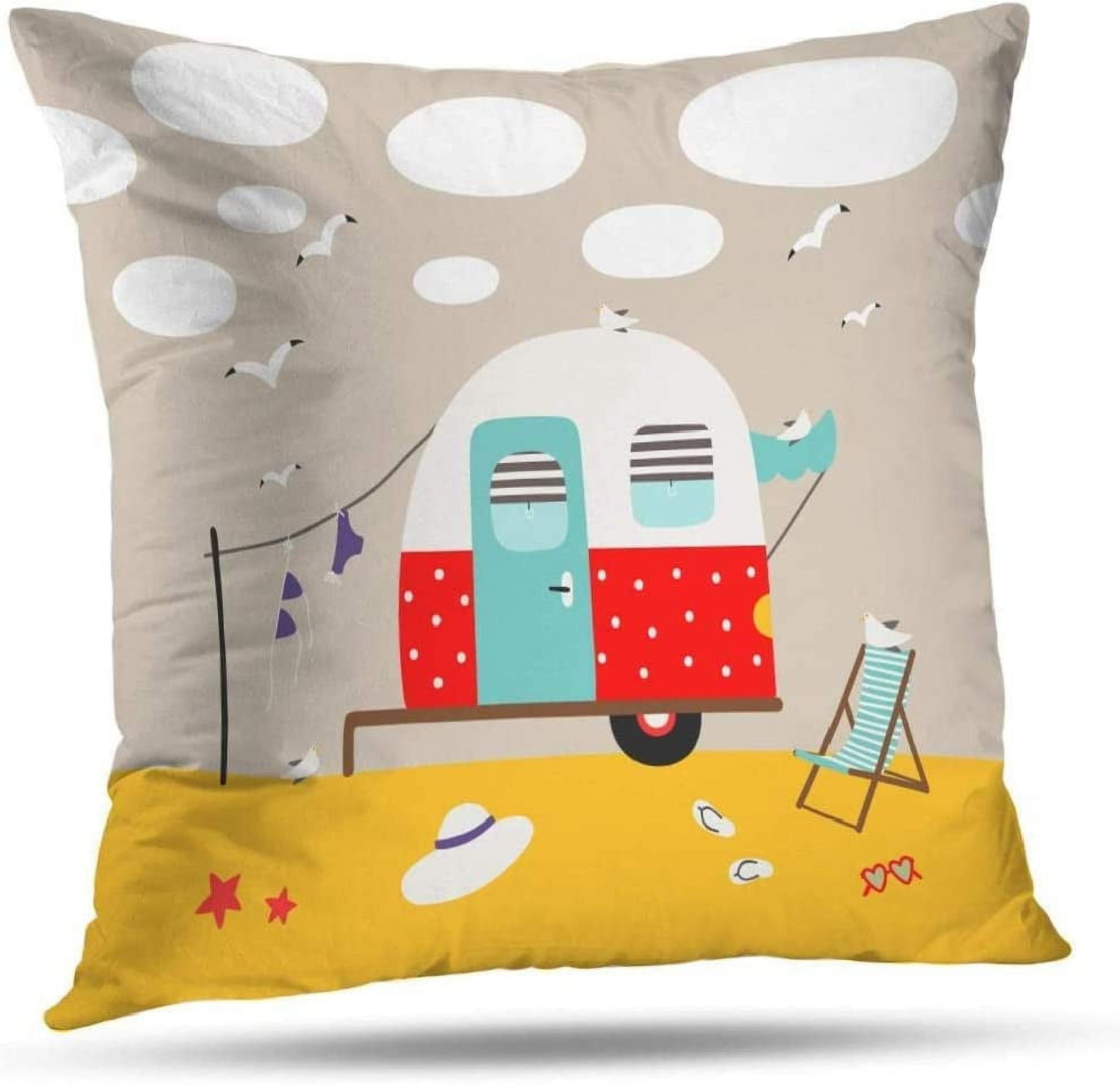 Queen's designer Camper Decor Pillow Cover 18 X18 Decorative Pillows ...