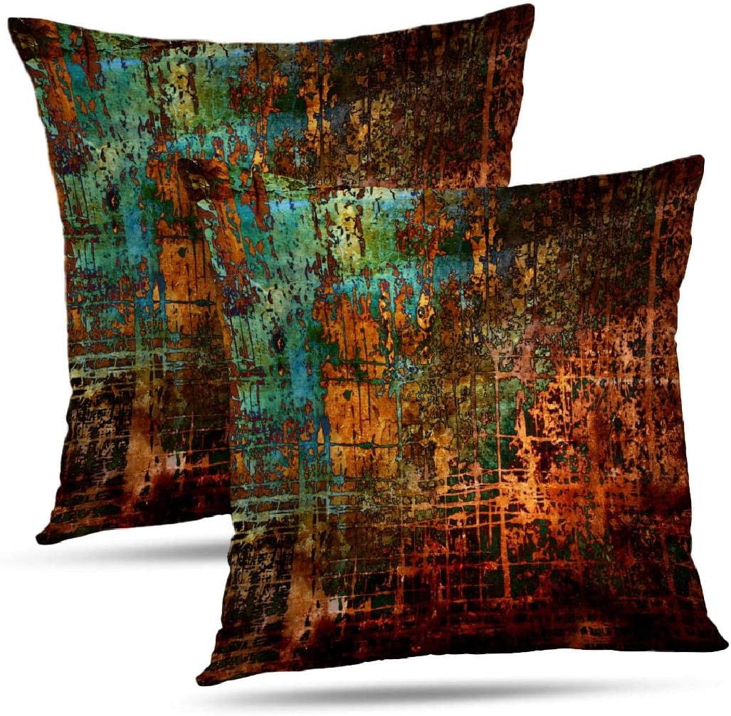 Queen's designer Pillowcover 16 x 16 inch Set of 2 Art Abstract Grunge ...