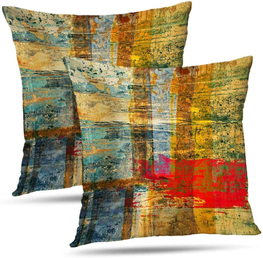 Queen's designer Pillowcover 16 x 16 inch Set of 2 Art Abstract Grunge ...