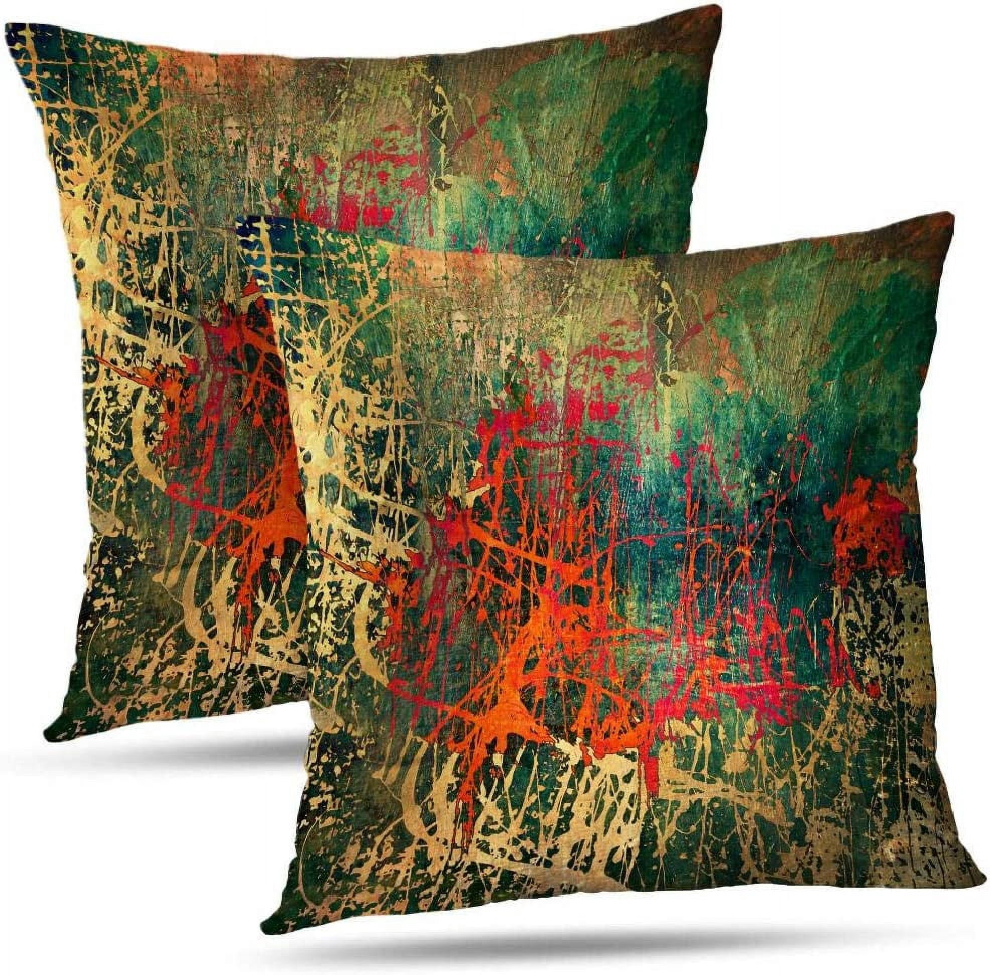 Queen's designer Pillowcover 18 x 18 inch Set of 2 Art Abstract Grunge ...