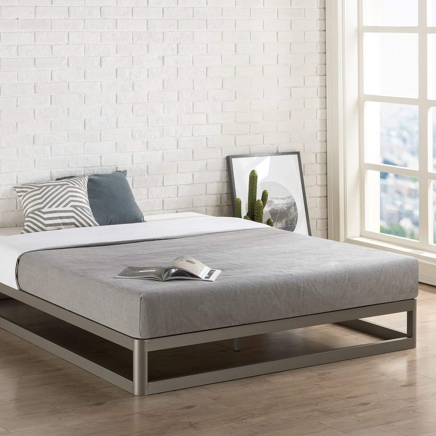 Queen size Modern Heavy Duty Low Profile Metal Platform Bed Frame ...