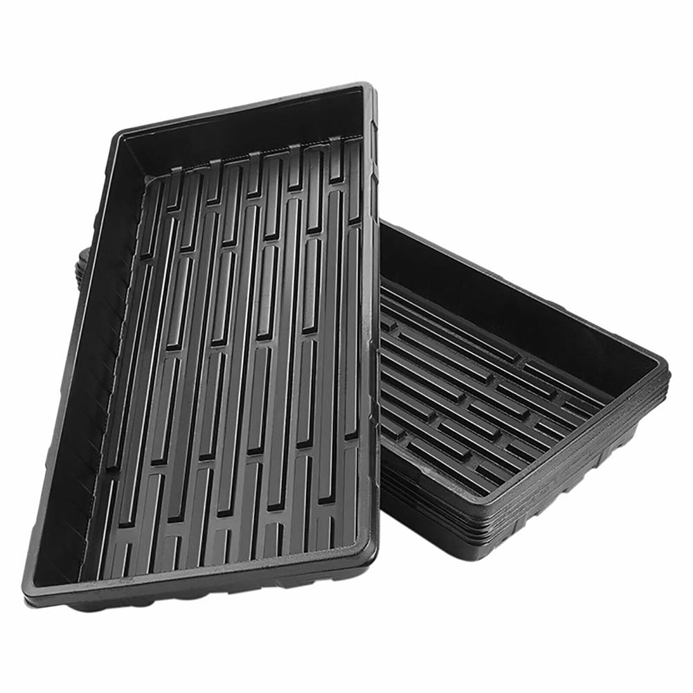 queentrade 10pcs Garden Black Plastic Rectangular Seedling Trays, 54cm ...