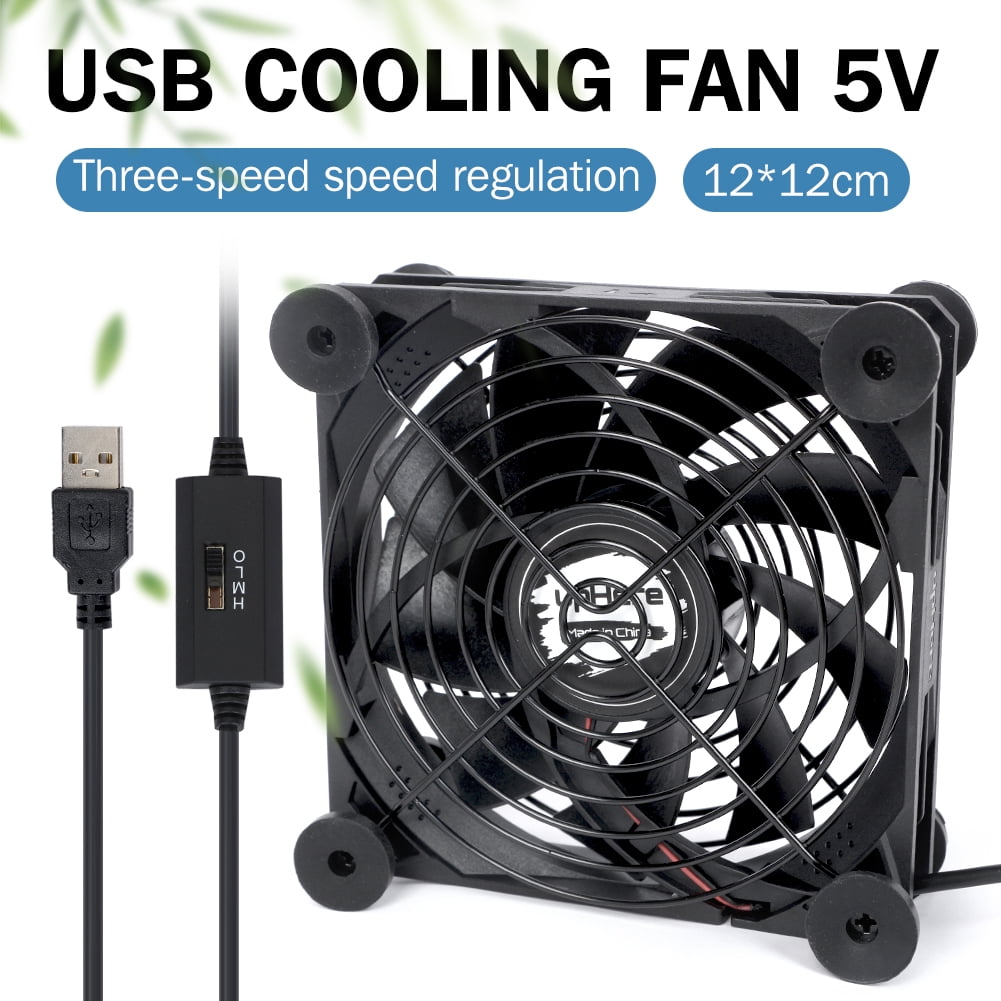QueenTrade 120mm Fan USB Powered Silent Computer Cooling PC Laptop XBox ...