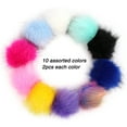 QueenTrade 20 Pcs 10CM Faux Fur Pom Poms Balls with Elastic Loop Fur ...