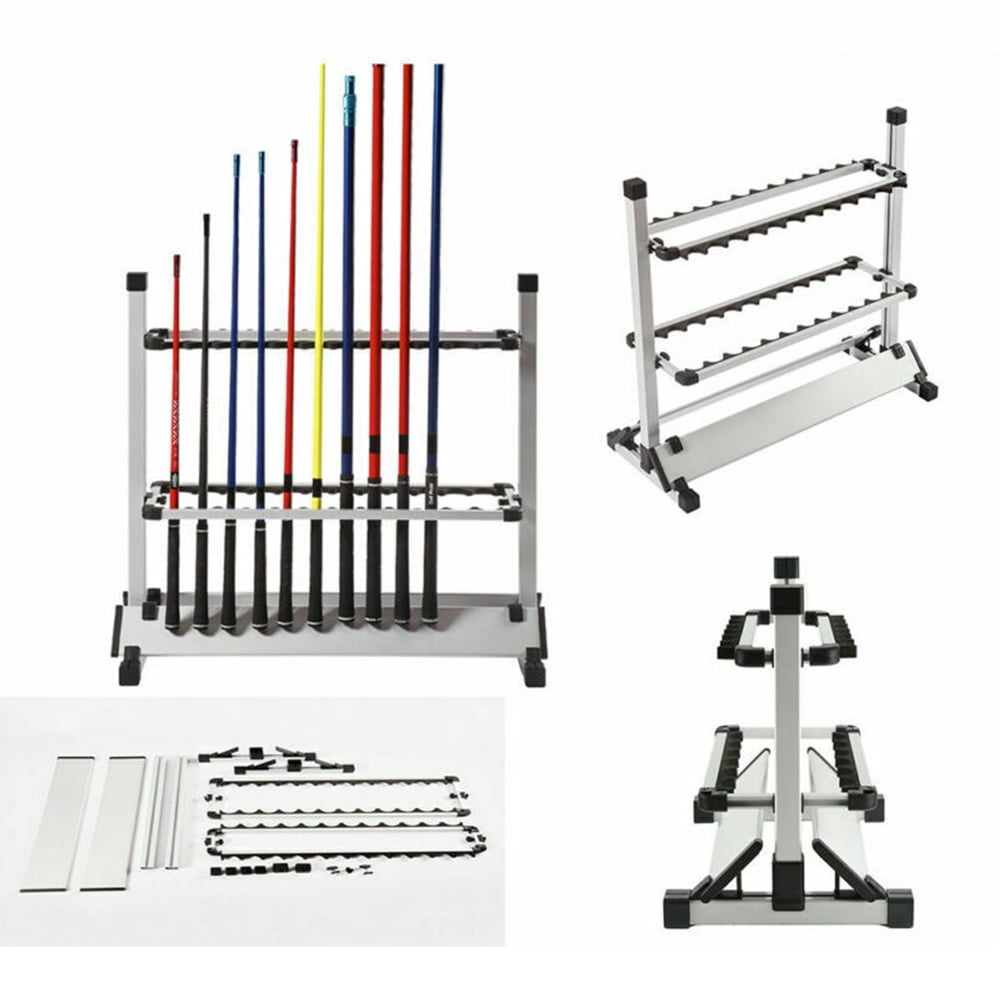 QueenTrade 24 Fishing Rod Holder Storage Rack Fishing Pole Stand Garage ...