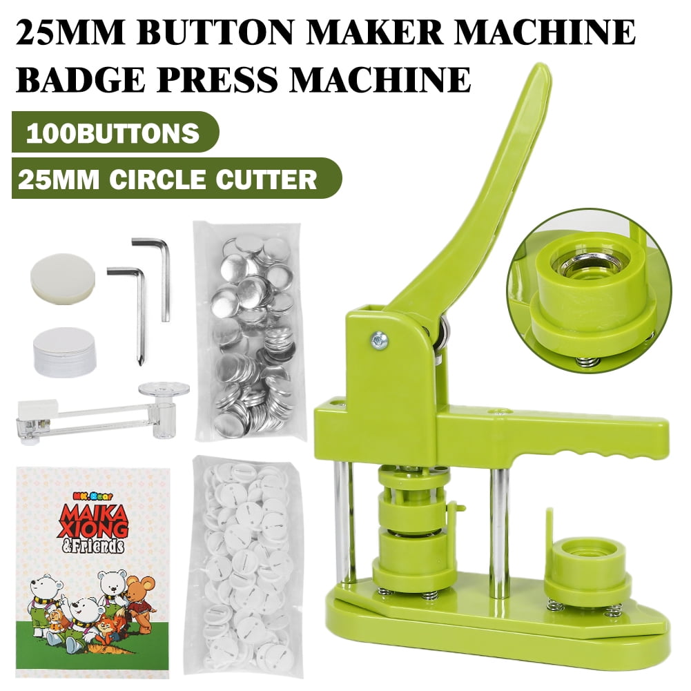 QueenTrade 25mm 58mm Button Maker Badge Press Machine Circle Cutter 100 ...